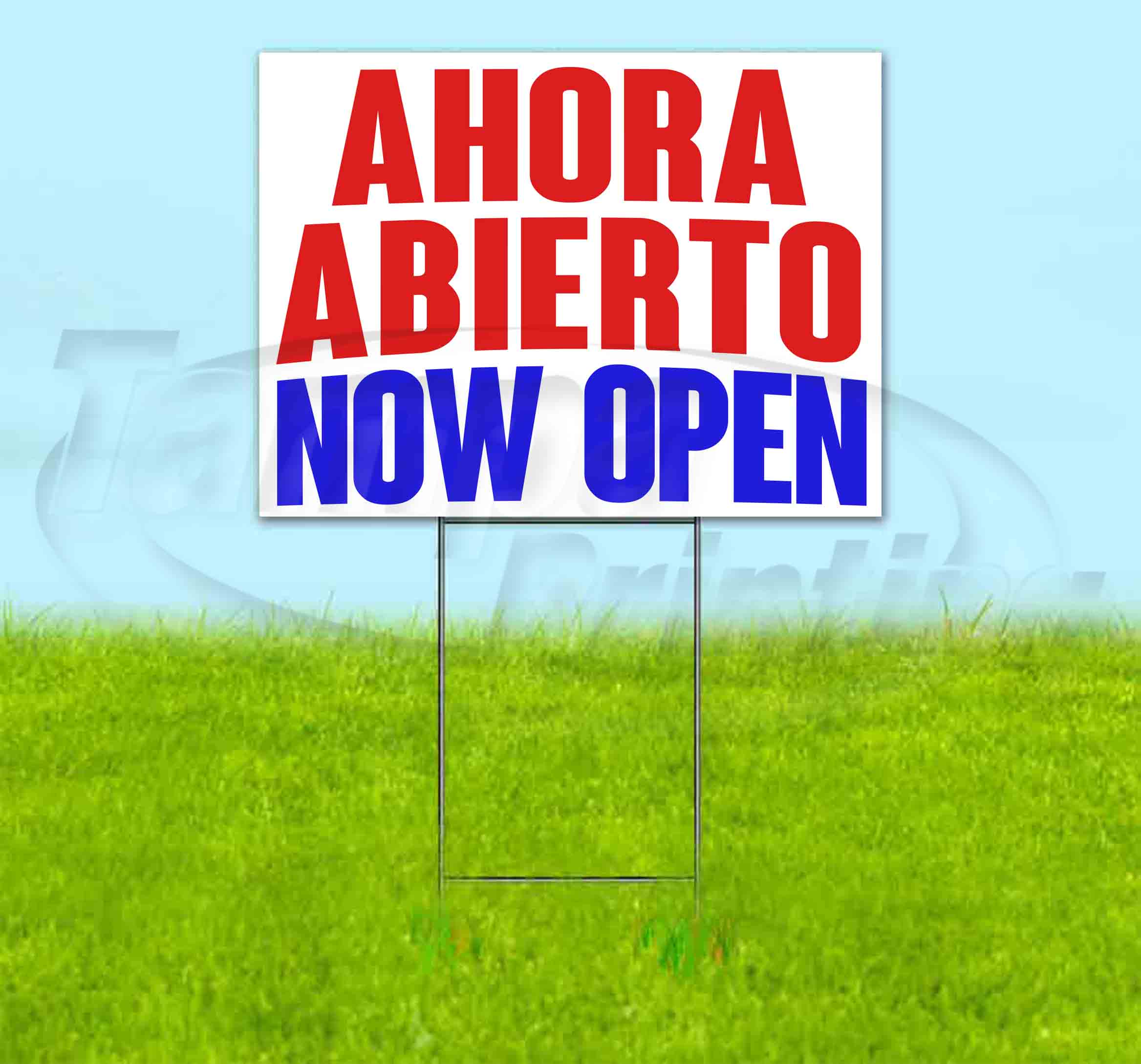 Ahora Abierto Now Open (18" x 24") Yard Sign, Includes Metal Step Stake ...