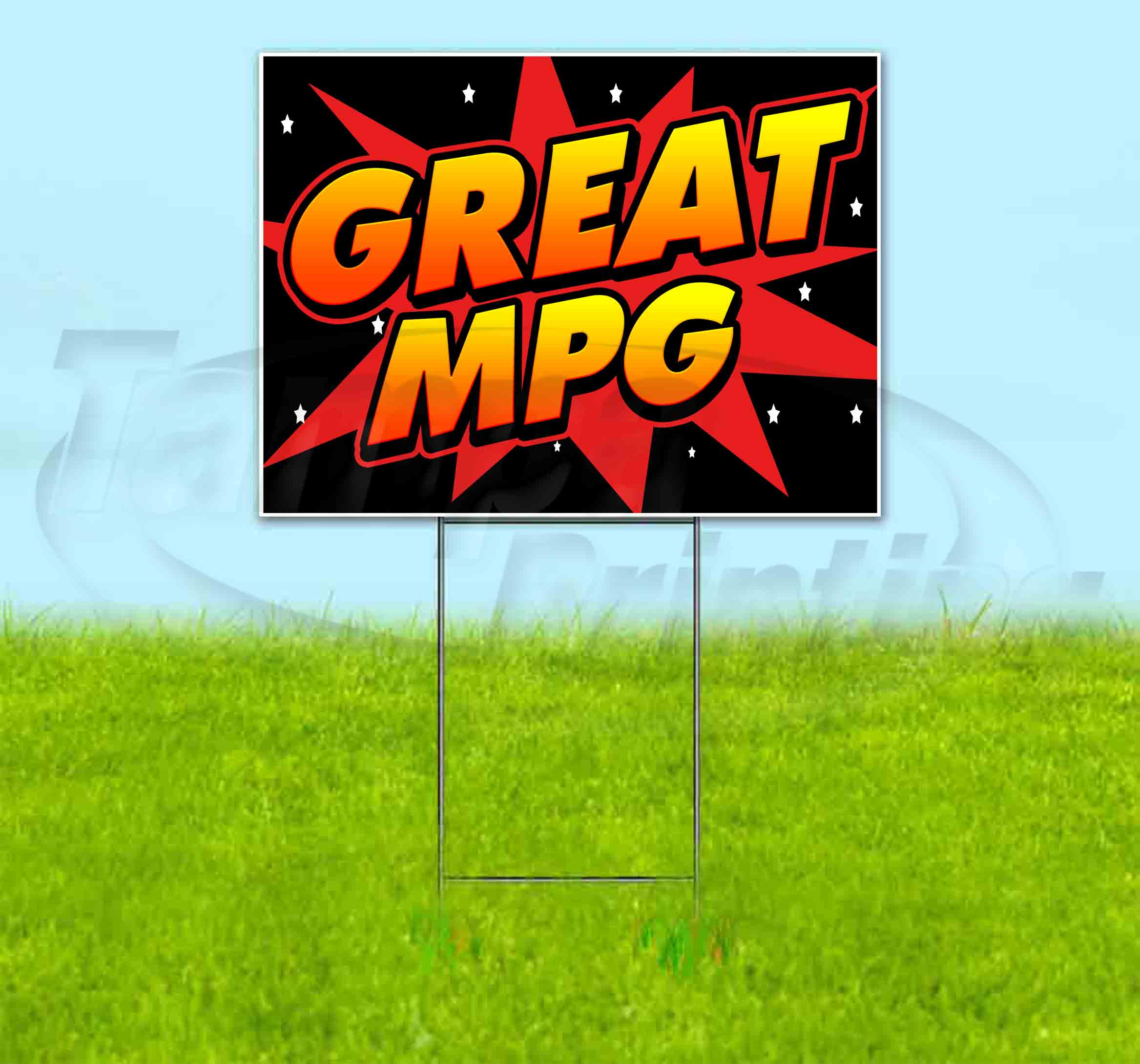 Great Mpg (18" x 24") Yard Sign, Includes Metal Step Stake - Walmart.com