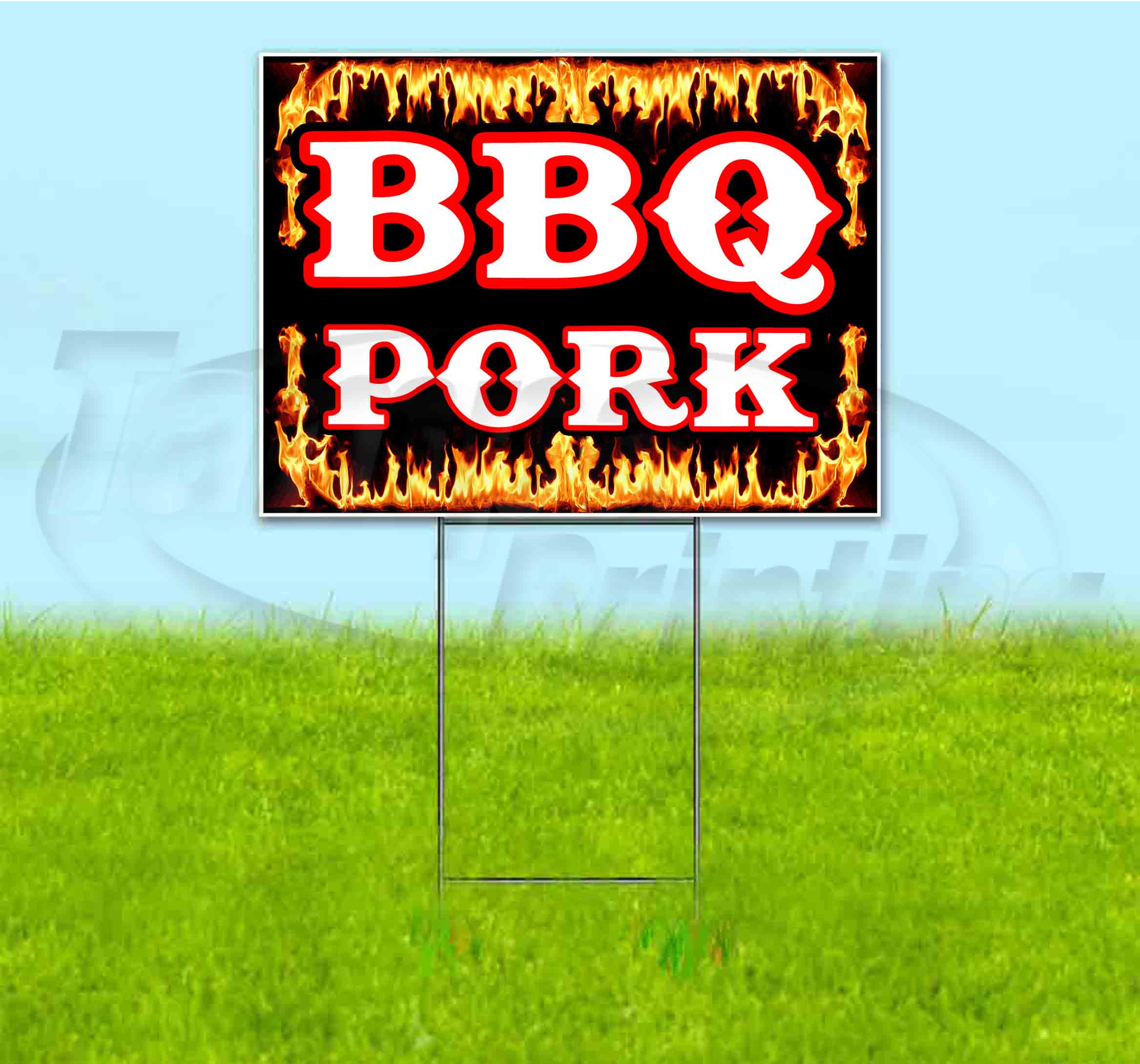 Bbq Pork (18" x 24") Yard Sign, Includes Metal Step Stake - Walmart.com
