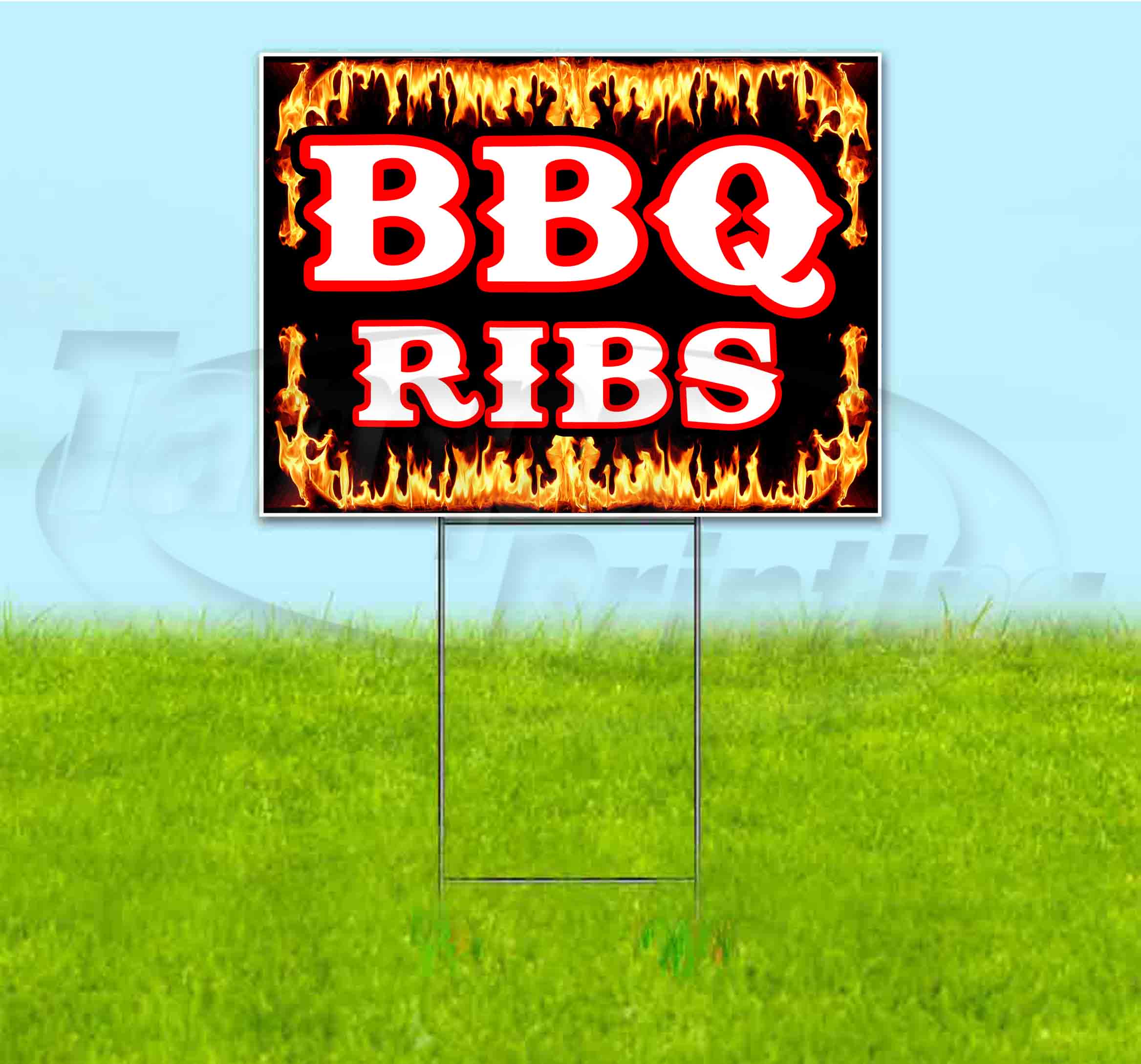 Bbq Ribs (18" x 24") Yard Sign, Includes Metal Step Stake - Walmart.com