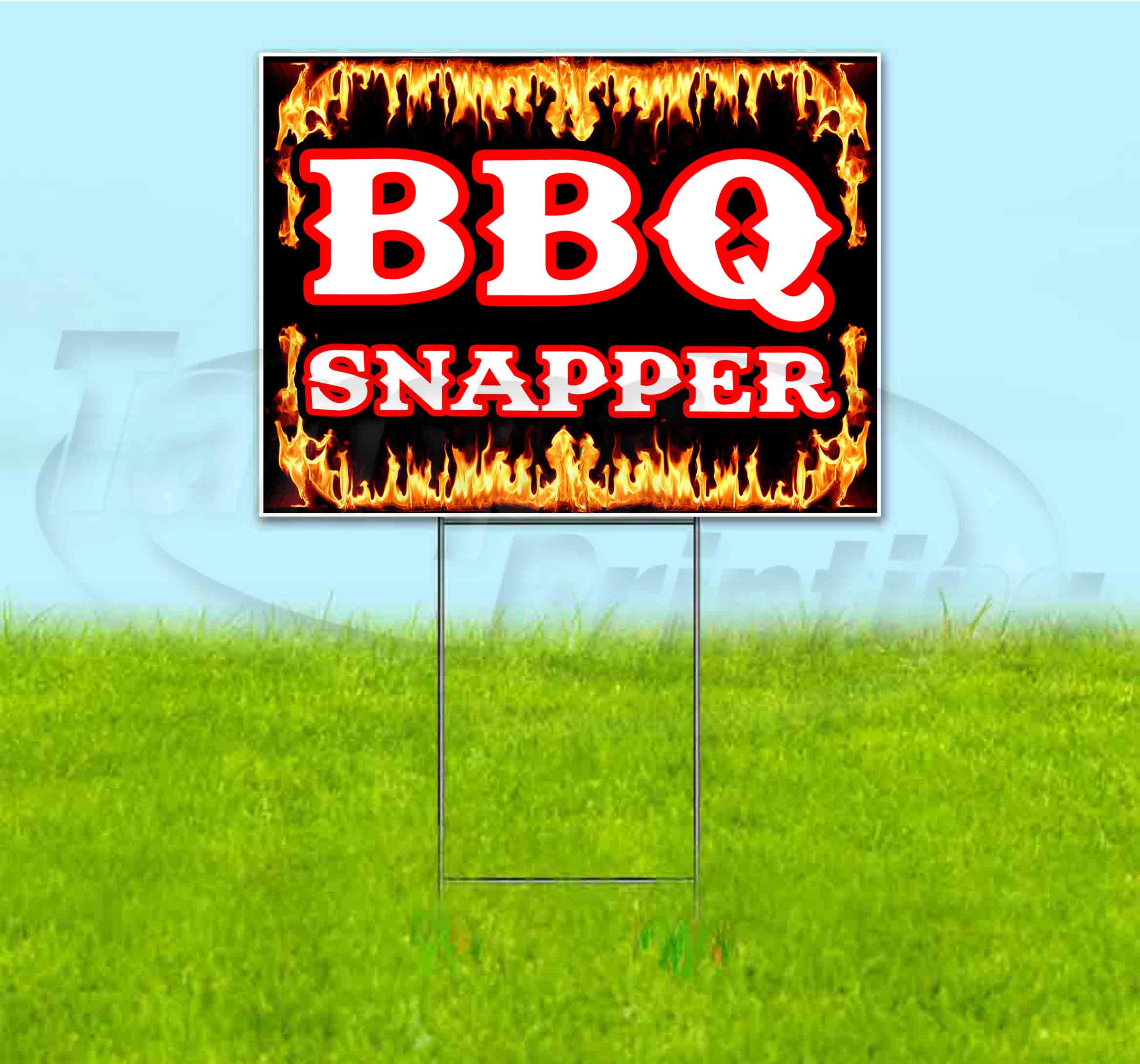 Bbq Snapper (18" x 24") Yard Sign, Includes Metal Step Stake - Walmart.com