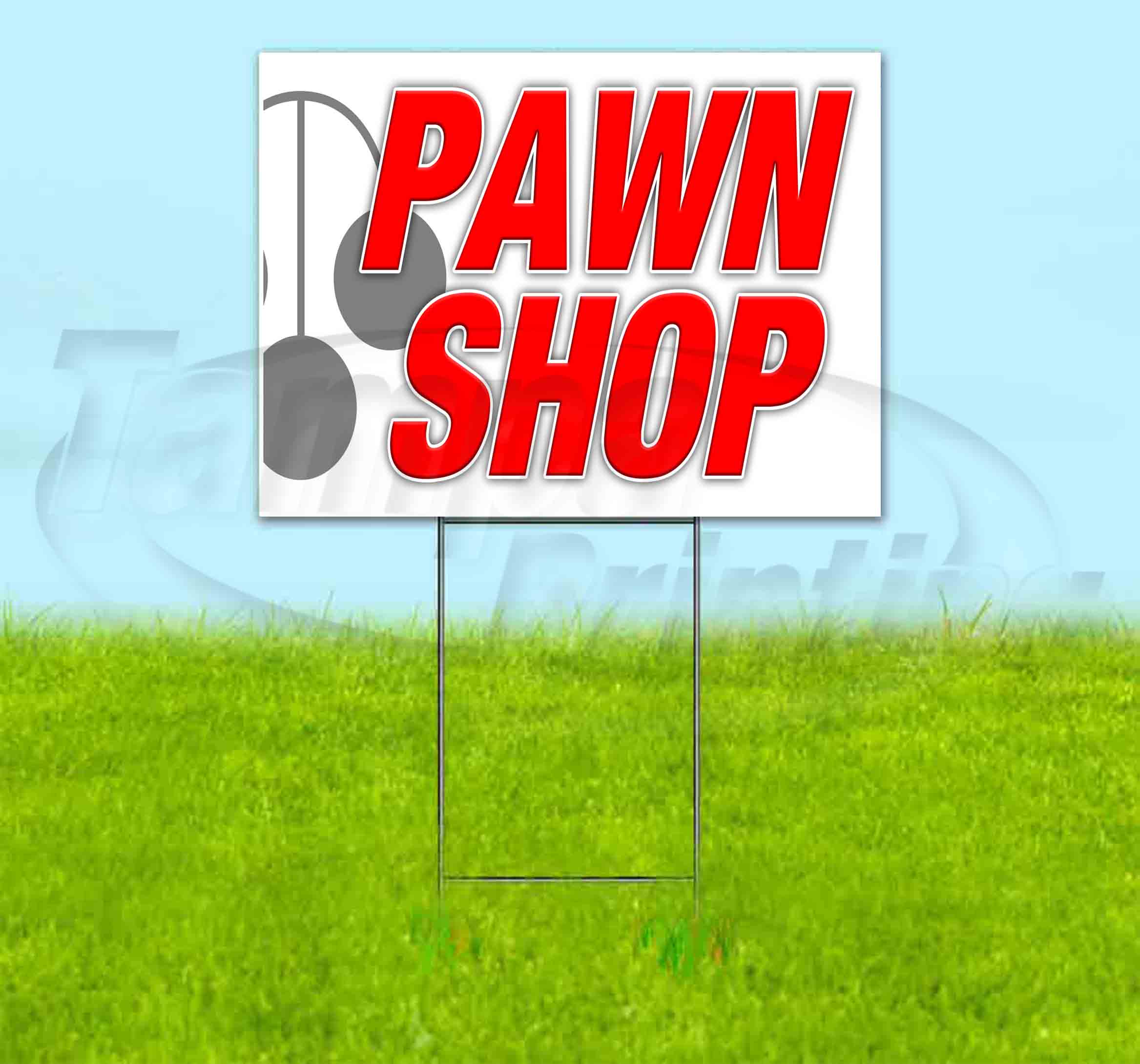 Pawn Shop (18" x 24") Yard Sign, Includes Metal Step Stake - Walmart.com