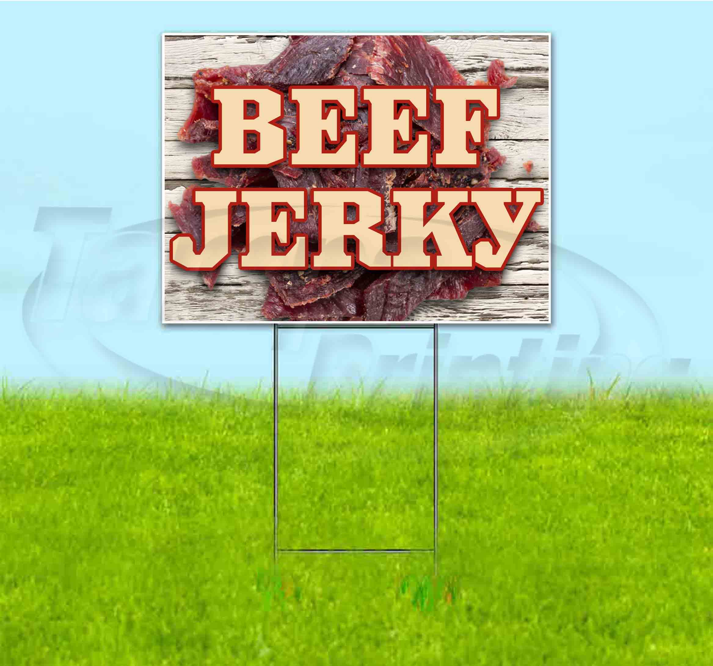 Beef Jerky (18" x 24") Yard Sign, Includes Metal Step Stake - Walmart.com