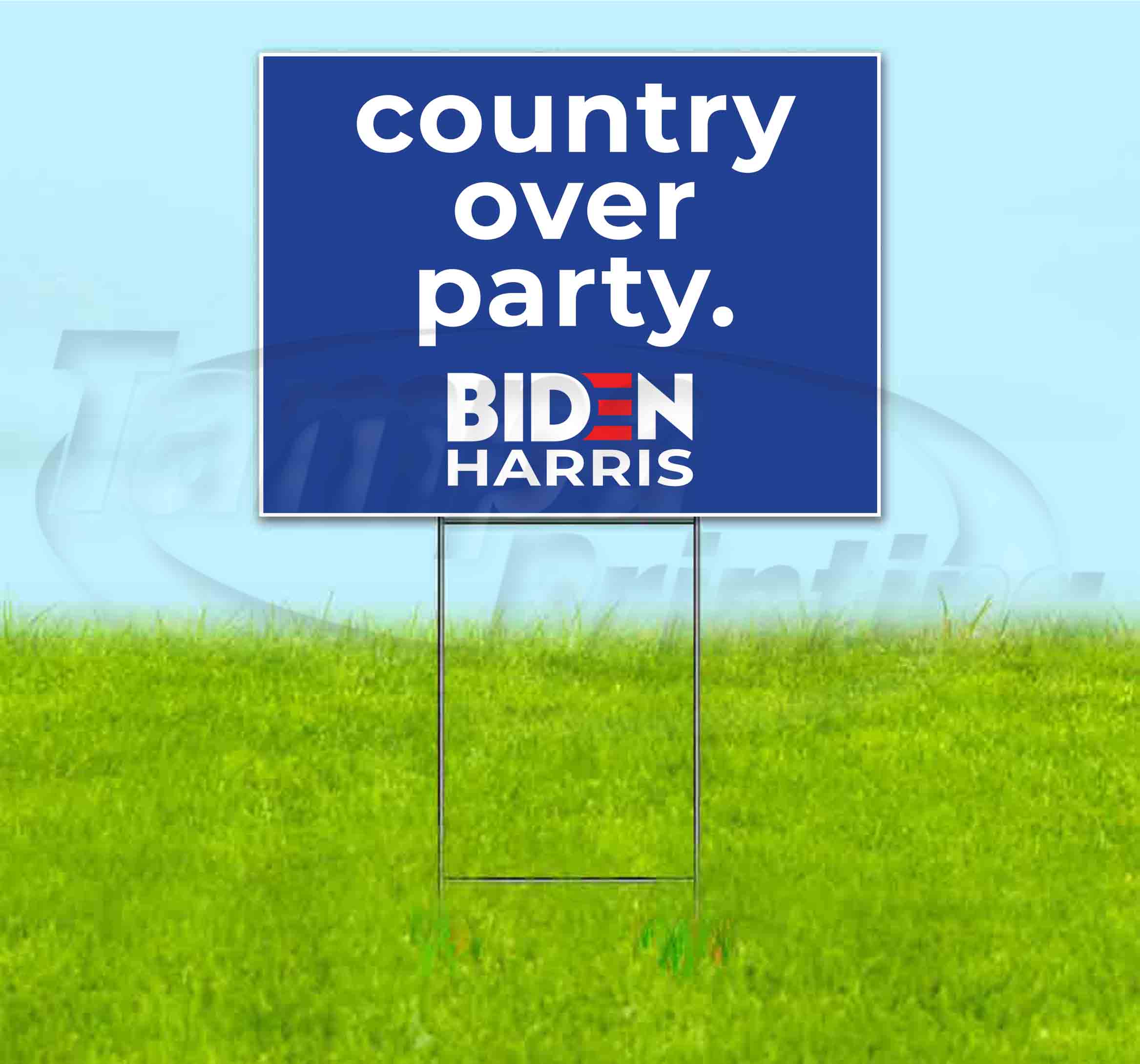 Biden Harris Country Over Party (18" x 24") Yard Sign, Includes Metal ...