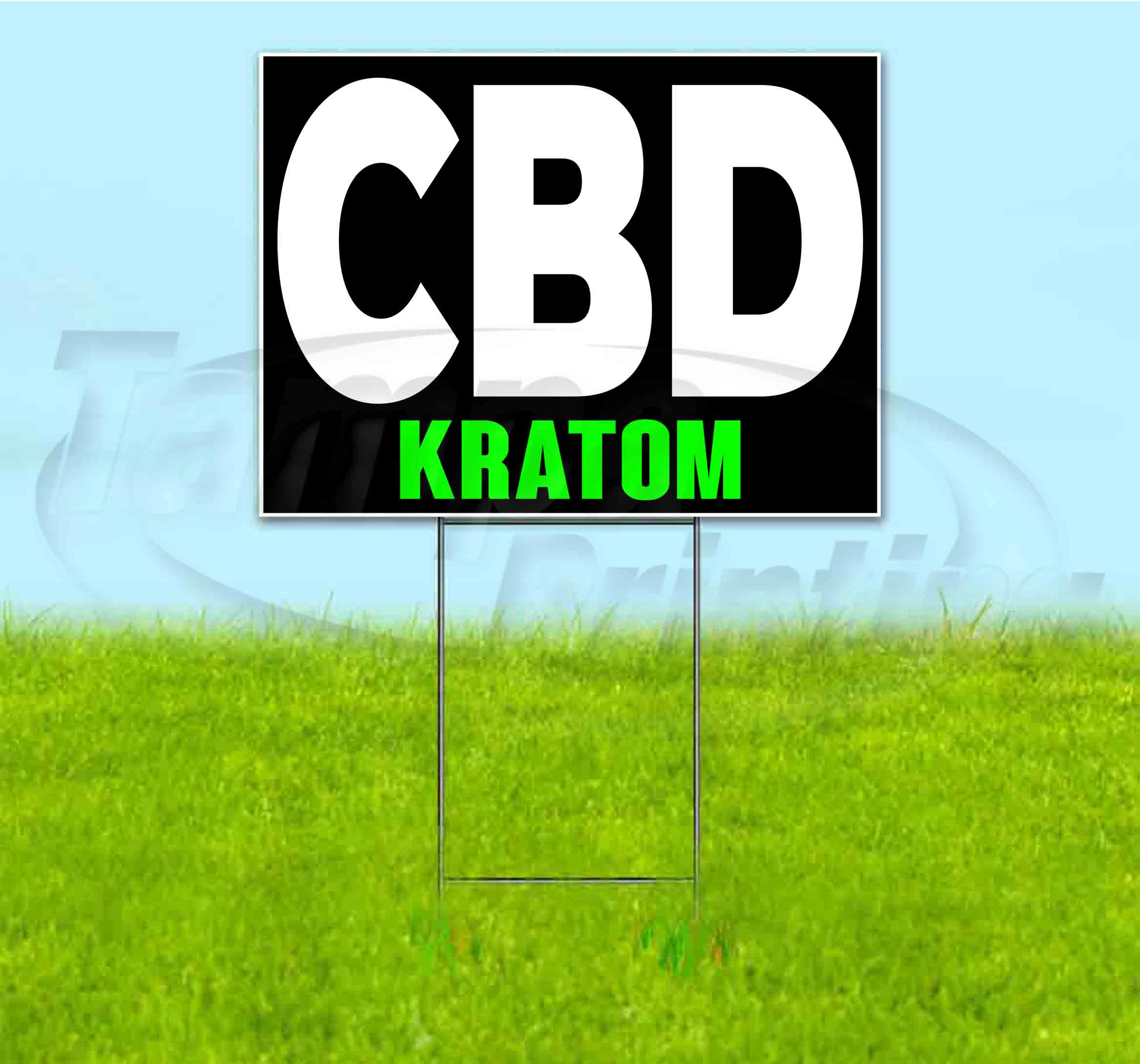 Cbd Kratom (18" x 24") Yard Sign, Includes Metal Step Stake - Walmart.com
