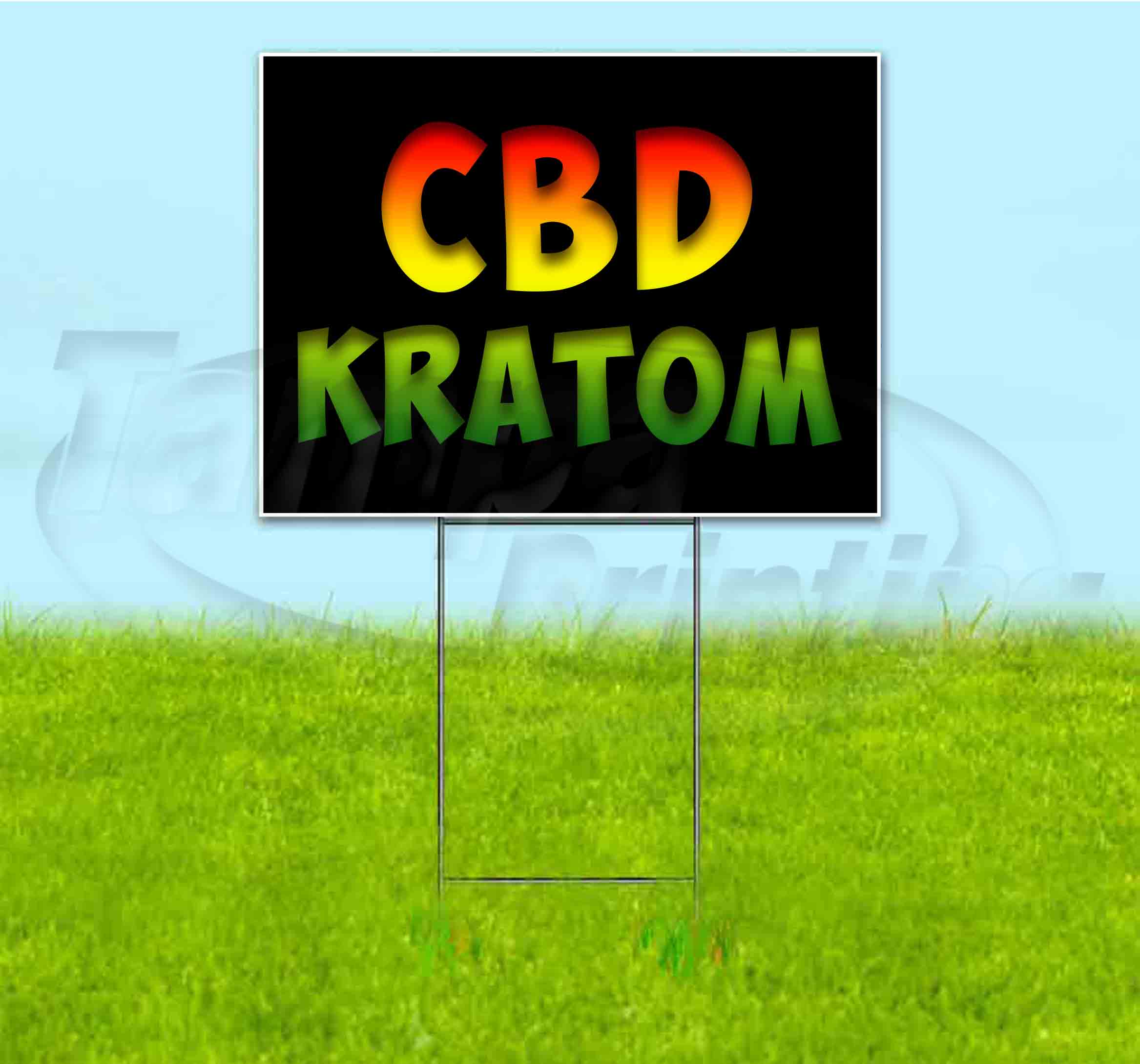 CBD Kratom (18" x 24") Yard Sign, Includes Metal Step Stake - Walmart.com