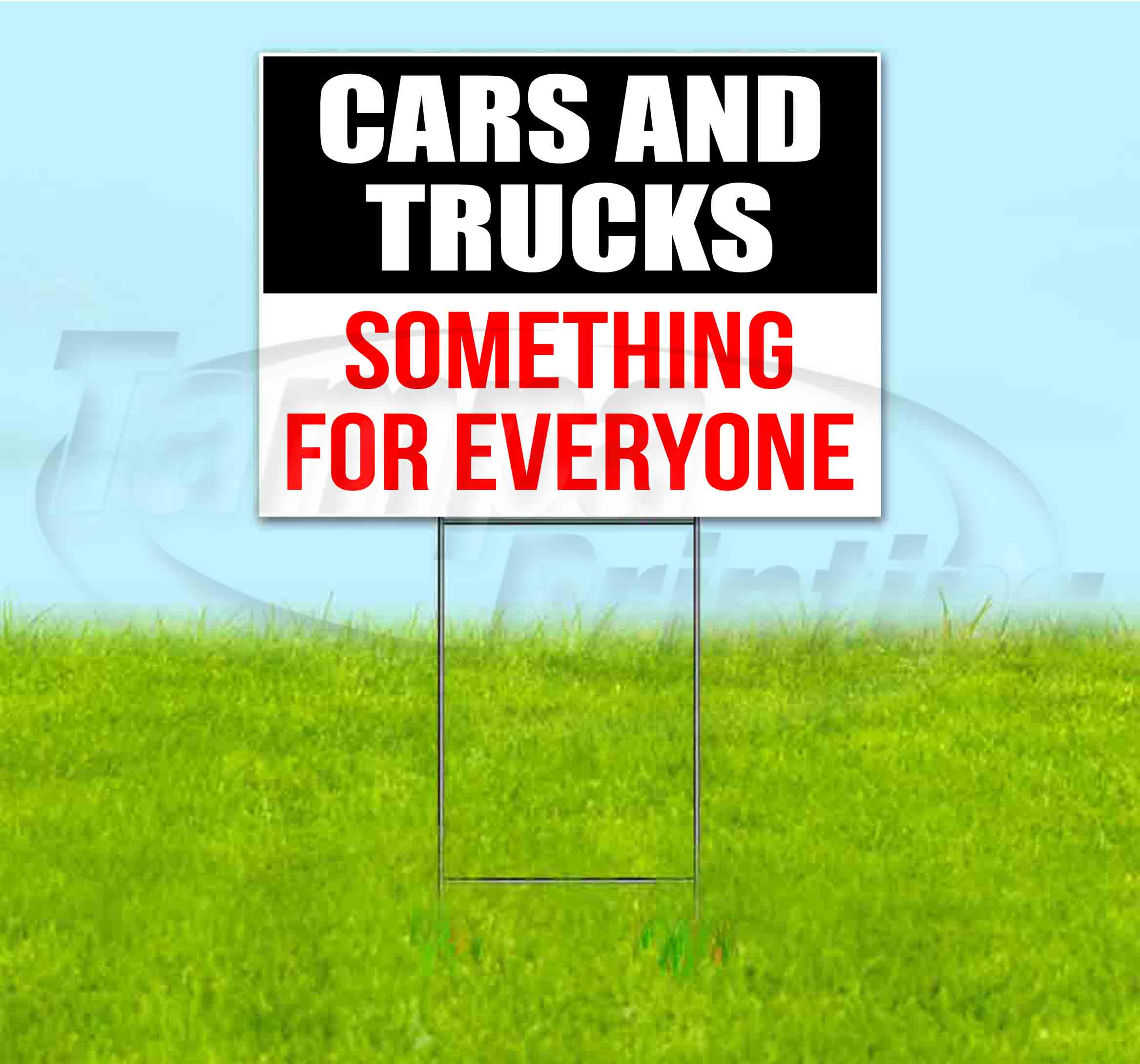 Cars And Trucks Something For Everyone (18" x 24") Yard Sign, Includes ...