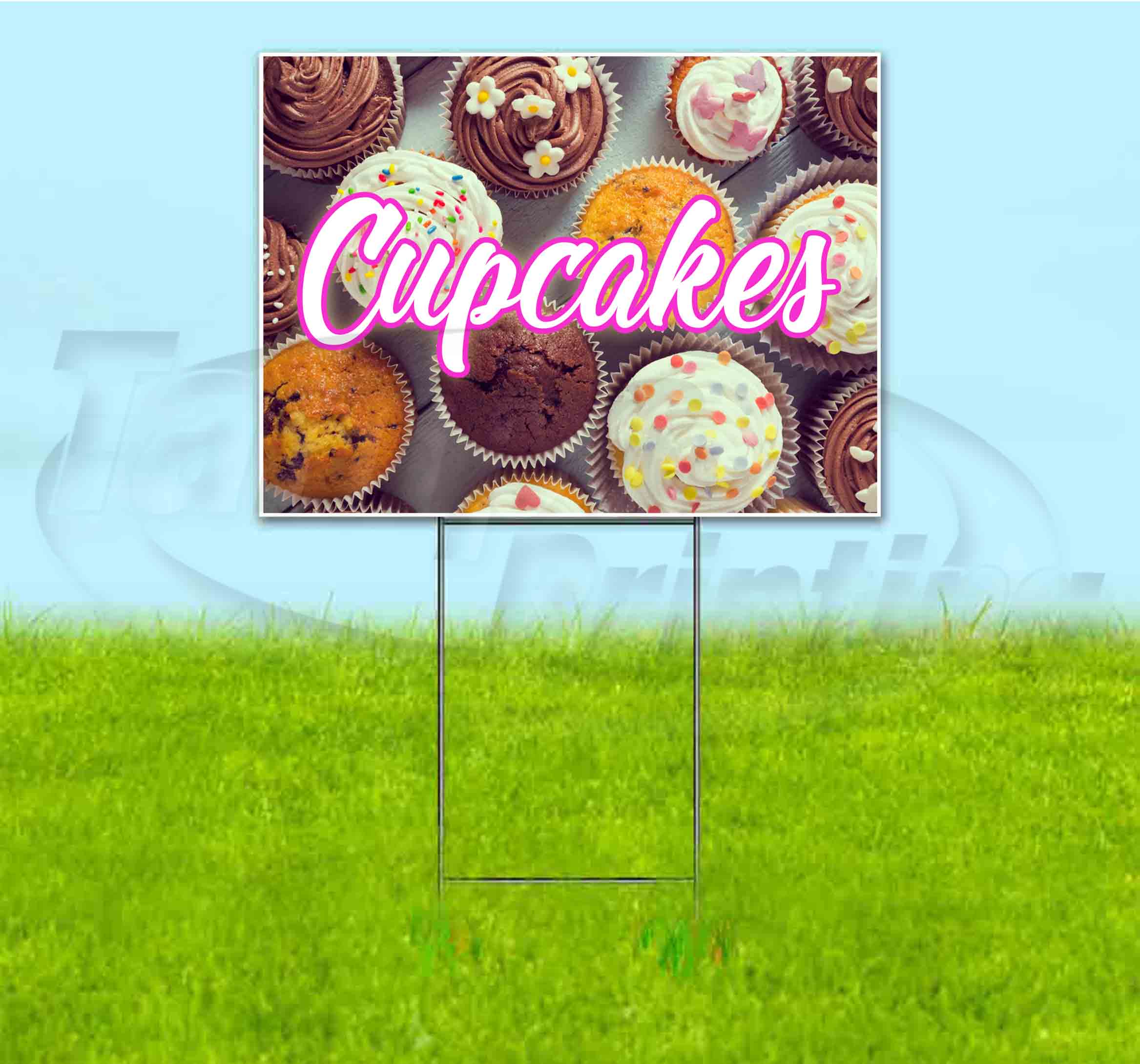 Cupcakes (18" x 24") Yard Sign, Includes Metal Step Stake - Walmart.com