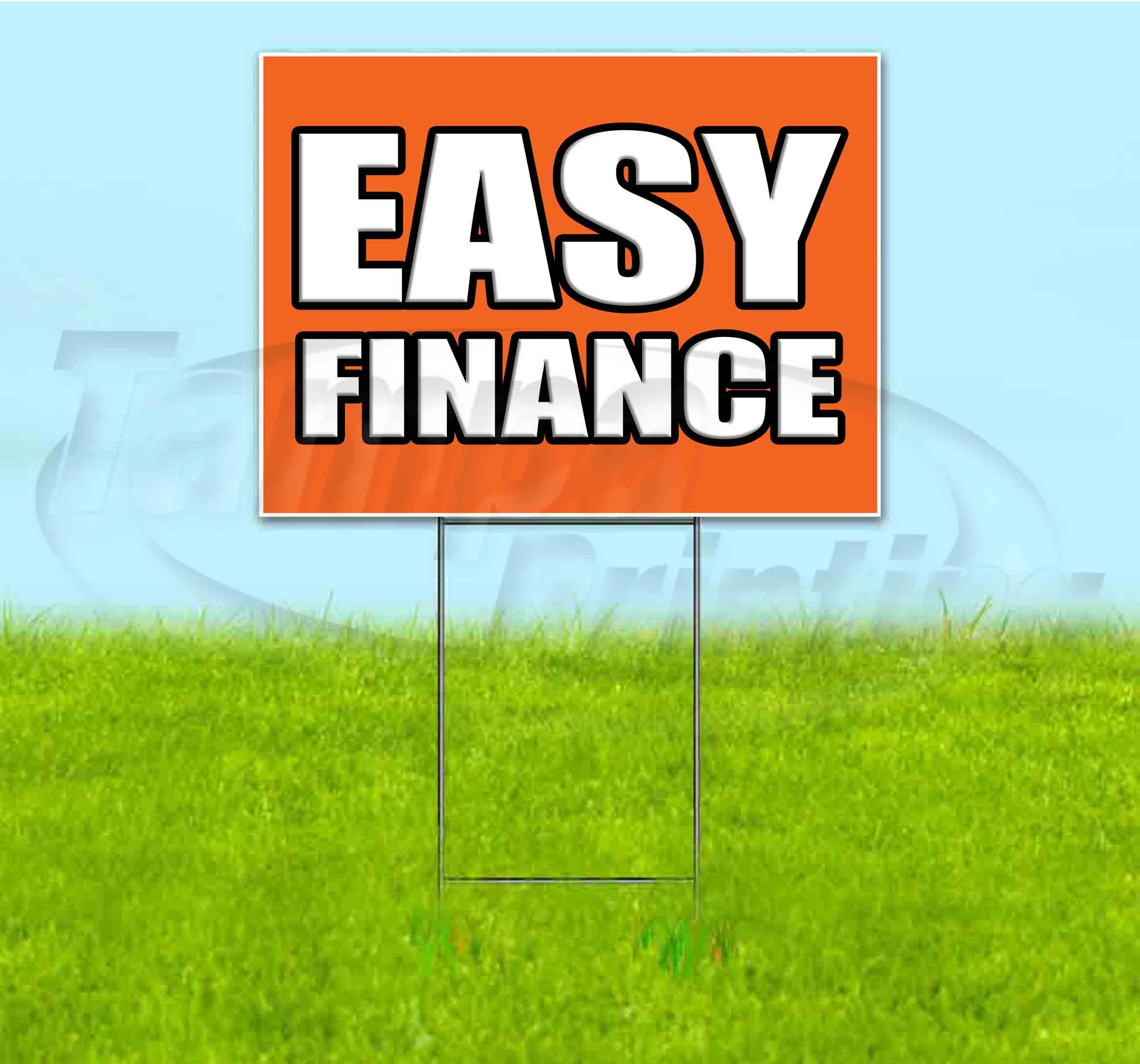 Easy Finance (18" x 24") Yard Sign, Includes Metal Step Stake - Walmart.com