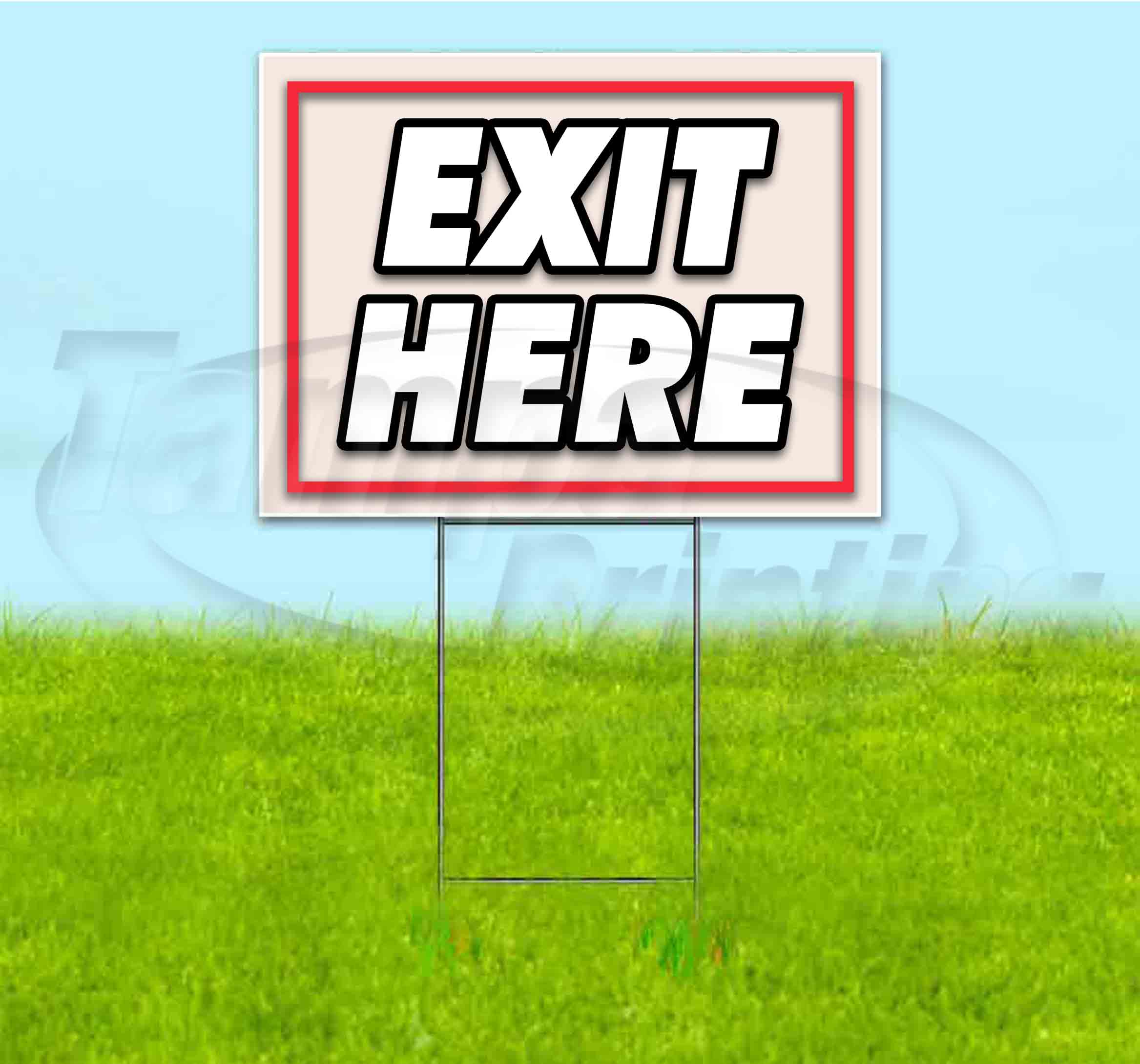 Exit Here (18" x 24") Yard Sign, Includes Metal Step Stake - Walmart.com