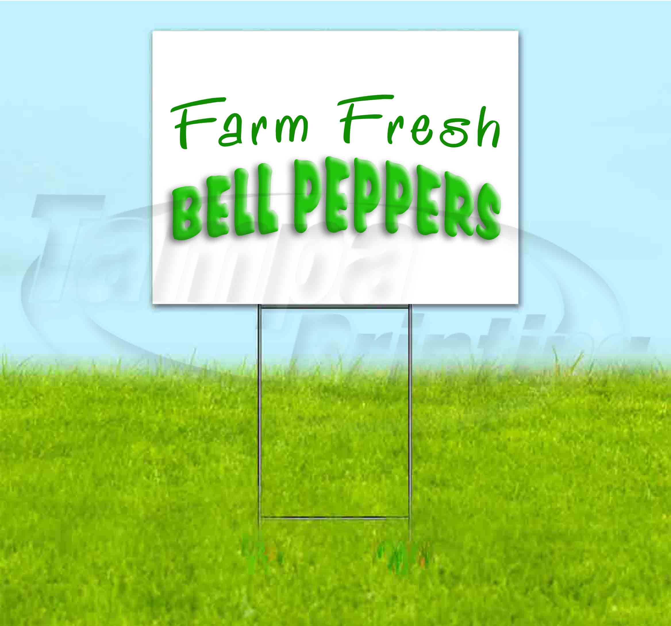 Farm Fresh Bell Peppers (18" x 24") Yard Sign, Includes Metal Step ...