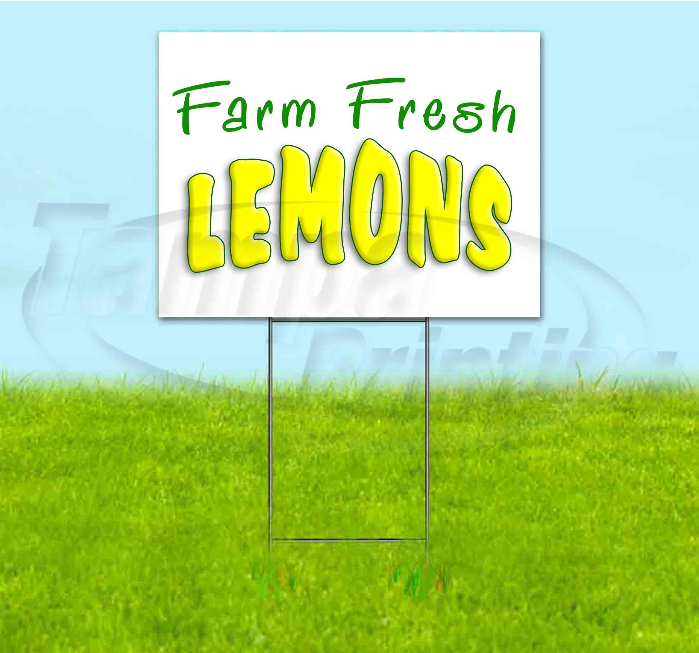 Farm Fresh Lemons (18" x 24") Yard Sign, Includes Metal Step Stake ...