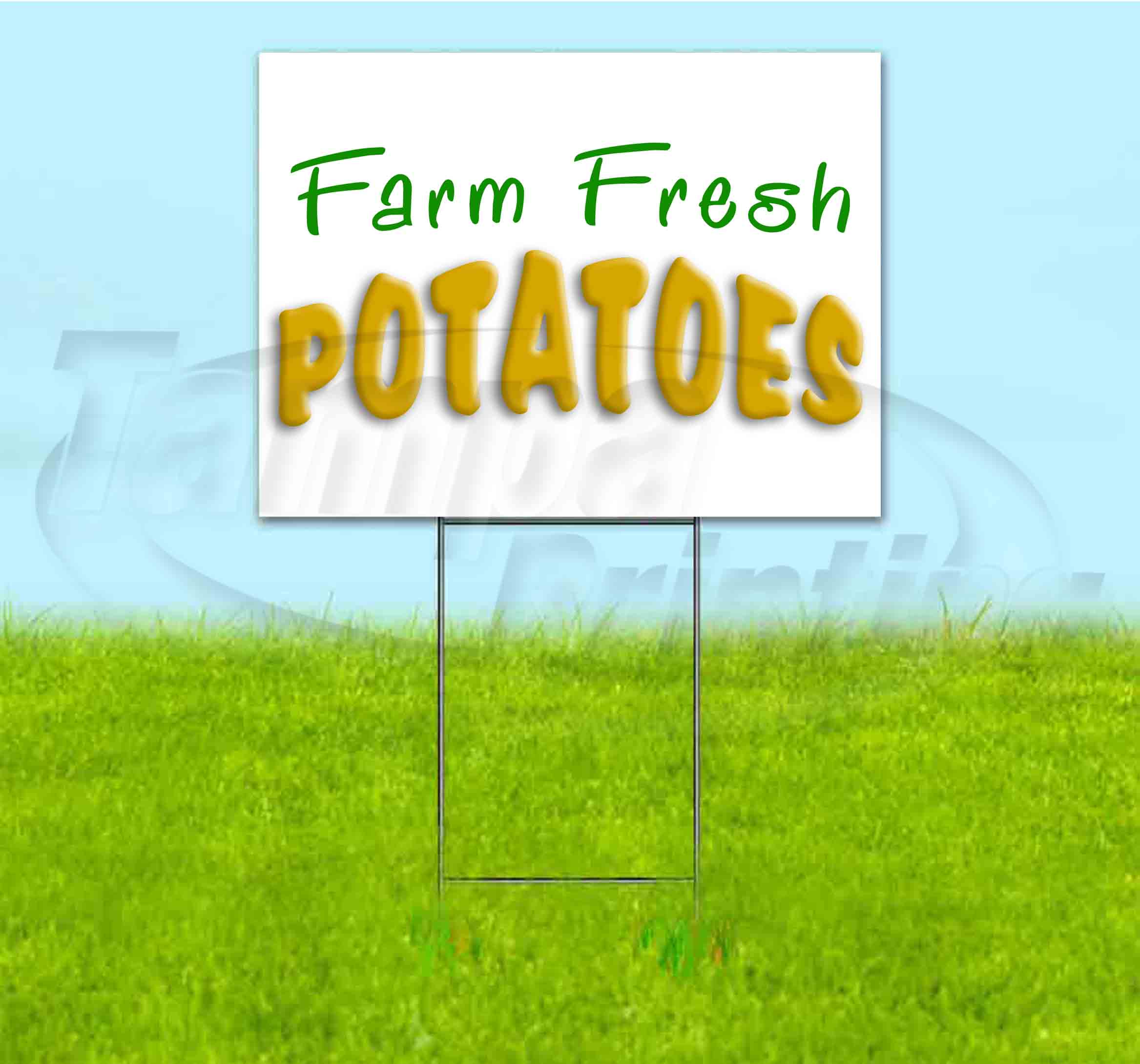 Farm Fresh Potatoes (18" x 24") Yard Sign, Includes Metal Step Stake ...