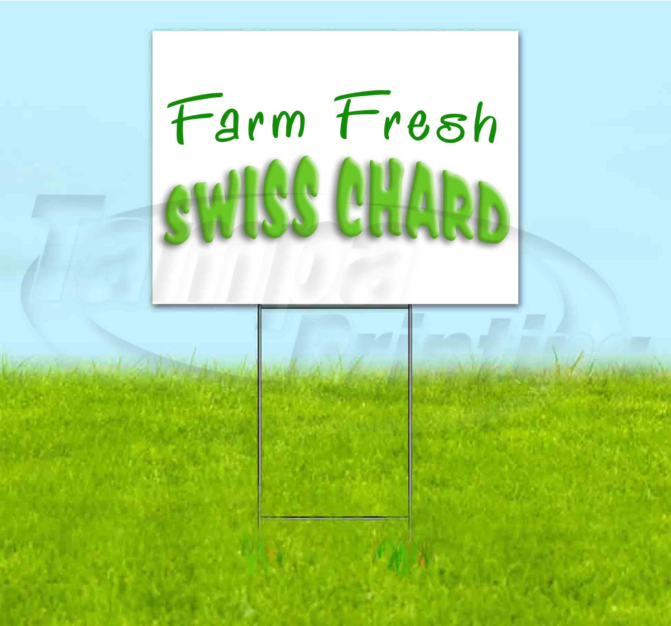 Farm Fresh Swiss Chard (18" x 24") Yard Sign, Includes Metal Step Stake ...