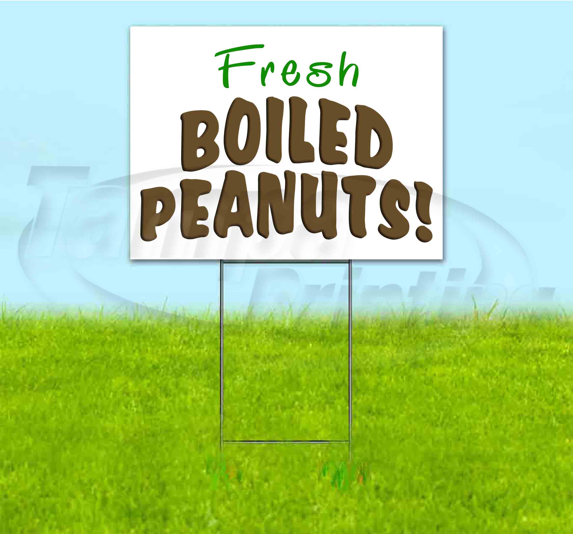 Fresh Boiled Peanuts (18" x 24") Yard Sign, Includes Metal Step Stake ...