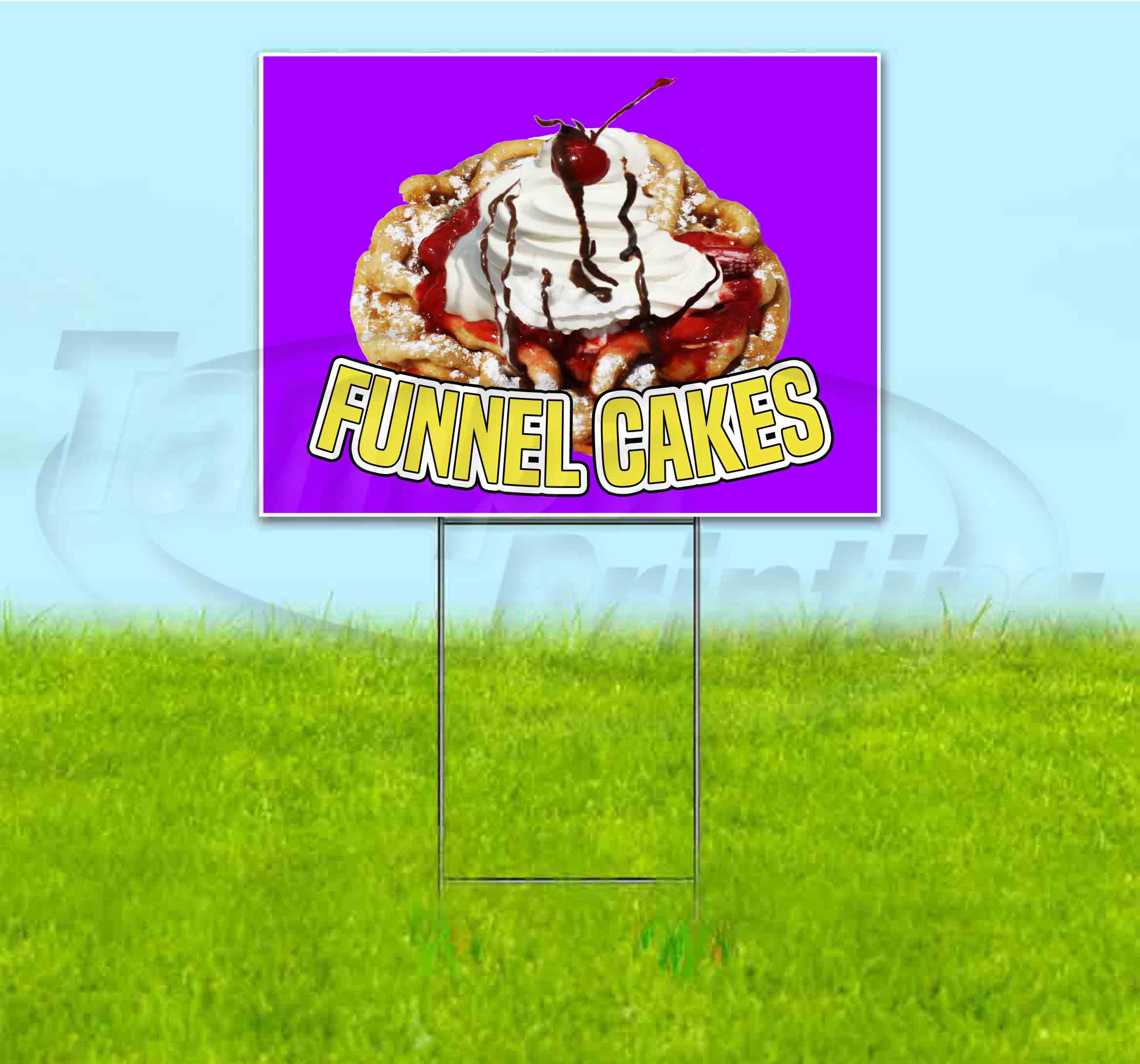 Funnel Cakes (18" x 24") Yard Sign, Includes Metal Step Stake - Walmart.com