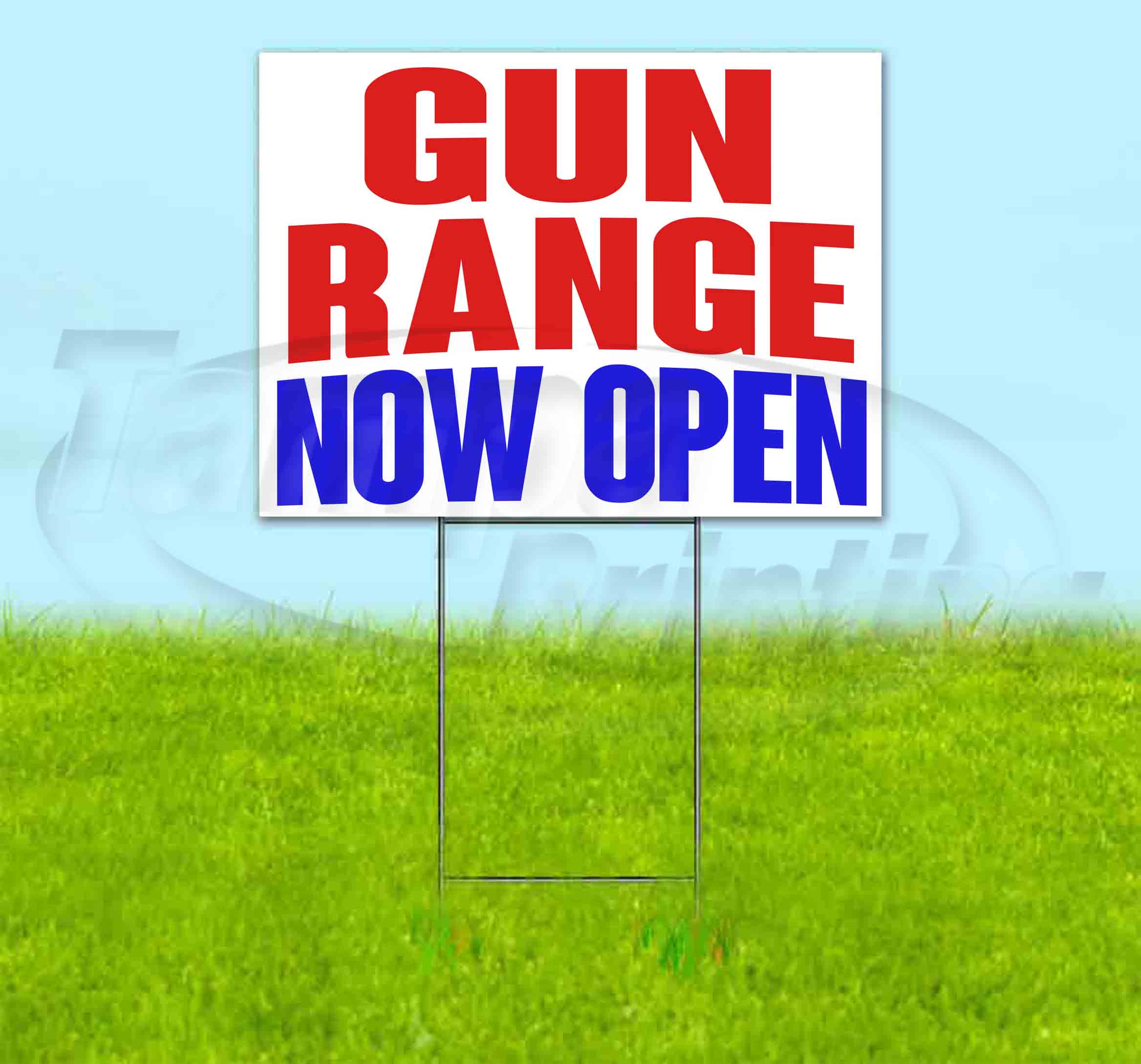 Gun Range Now Open (18" x 24") Yard Sign, Includes Metal Step Stake ...