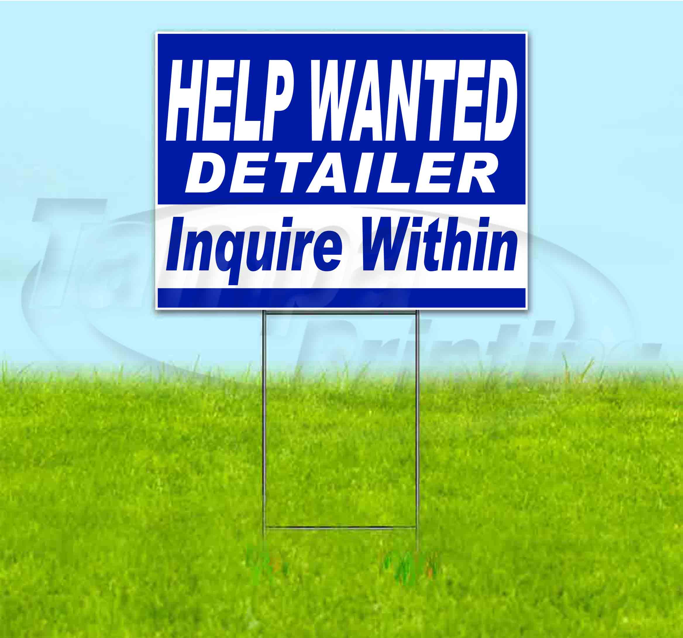 Help Wanted Detailer Inquire Within (18" x 24") Yard Sign, Includes ...