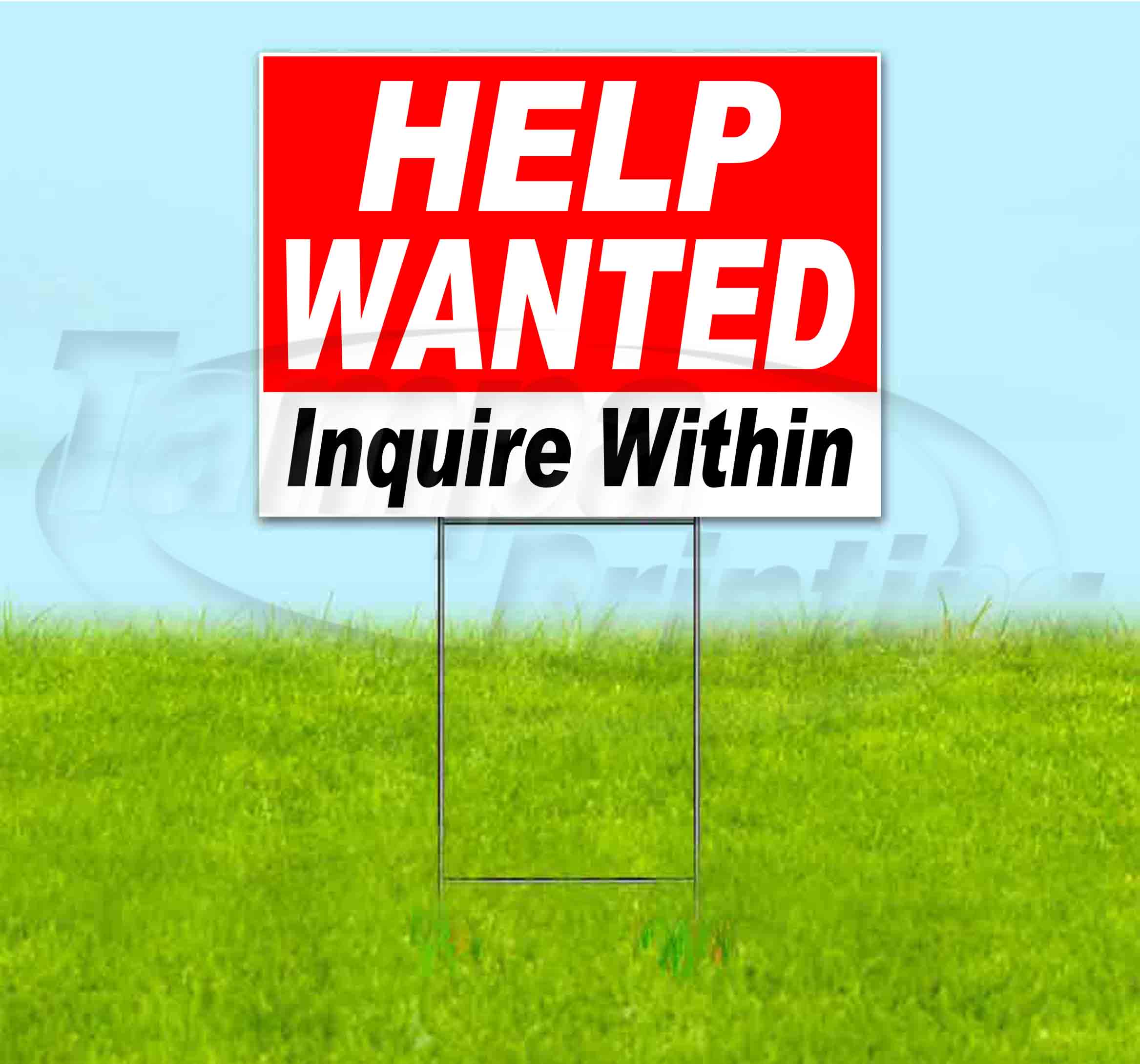 Help Wanted Inquire Within (18" x 24") Yard Sign, Includes Metal Step ...
