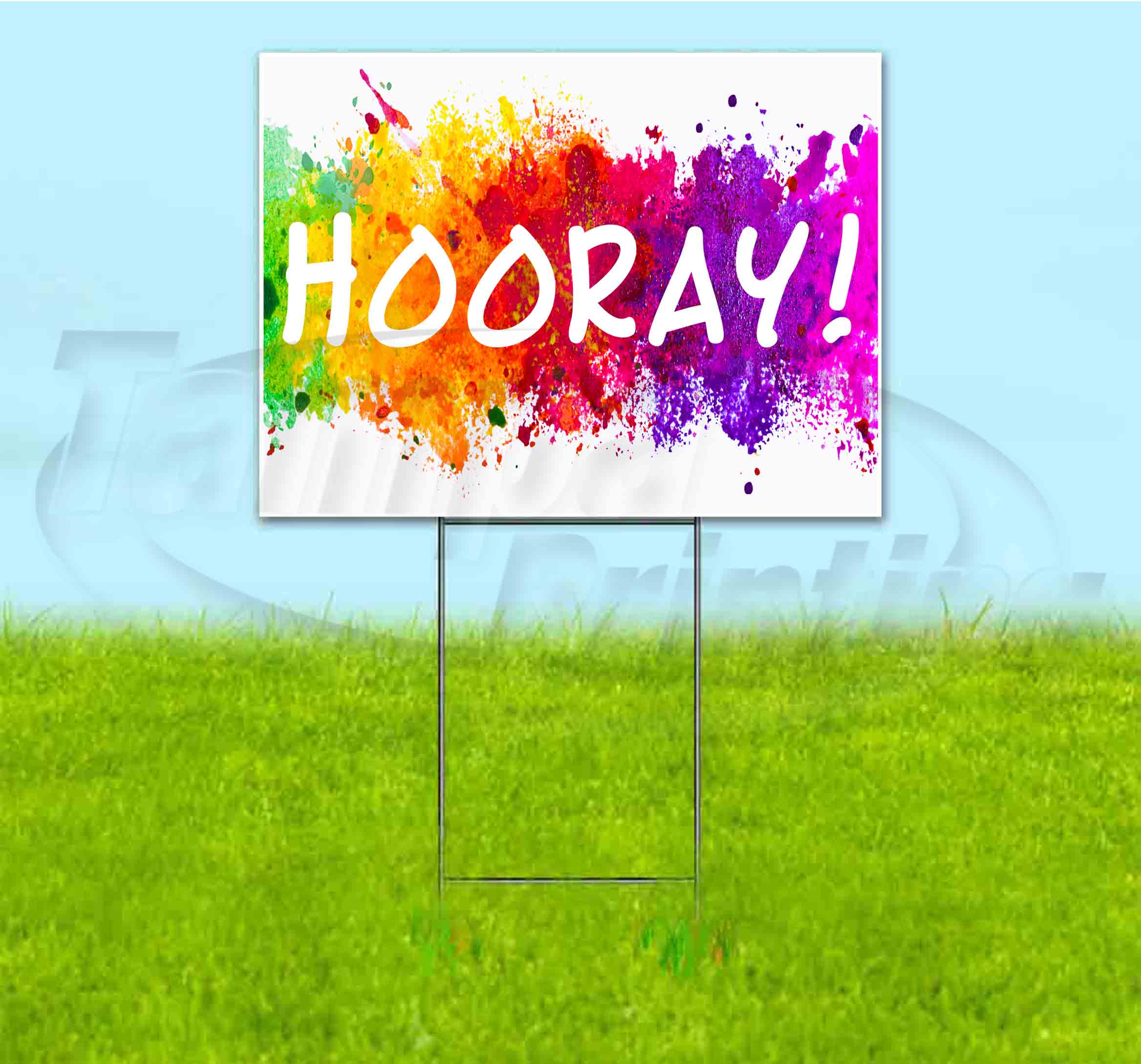 Hooray (18" x 24") Yard Sign, Includes Metal Step Stake - Walmart.com