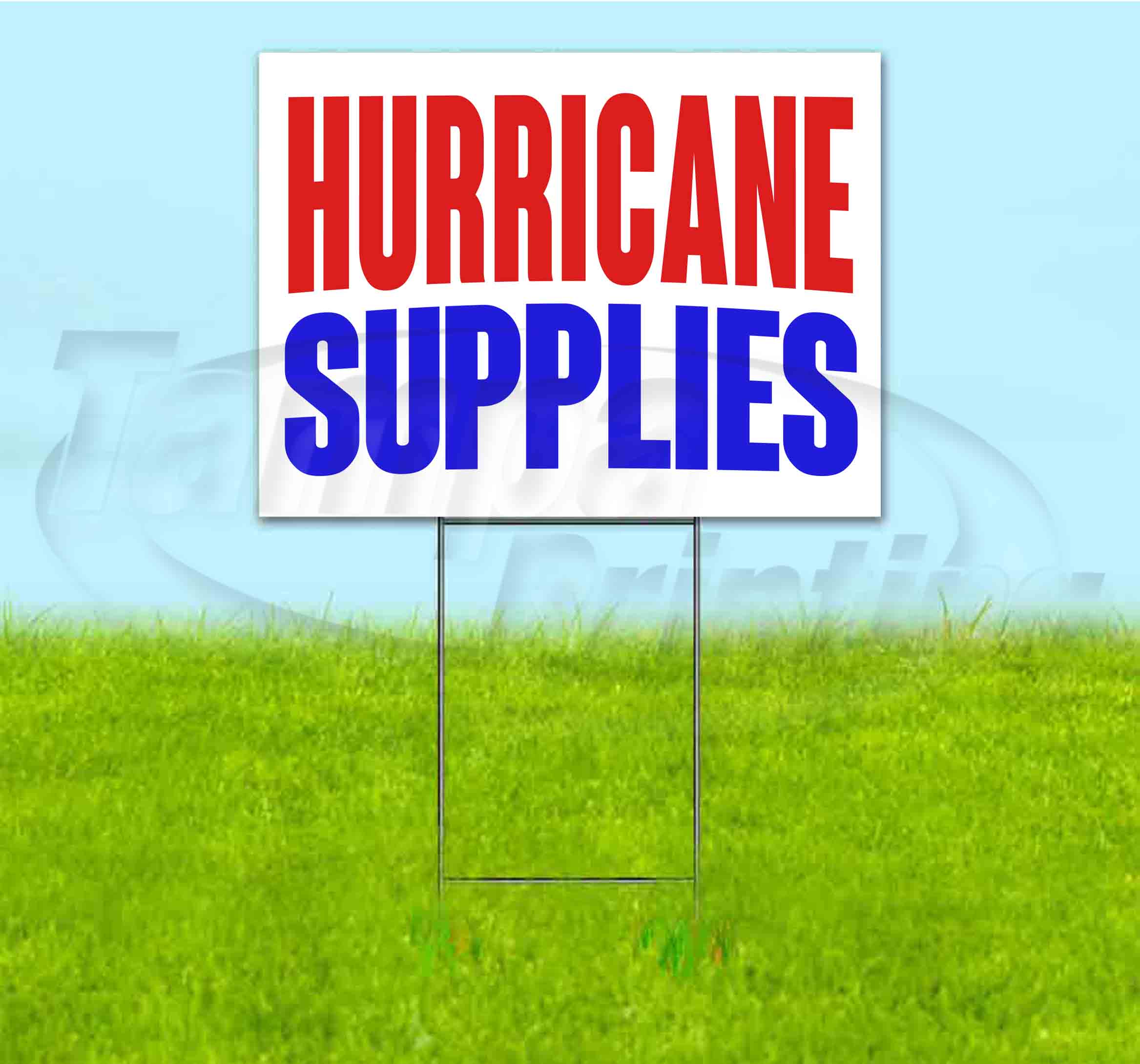 Hurricane Supplies (18" x 24") Yard Sign, Includes Metal Step Stake ...
