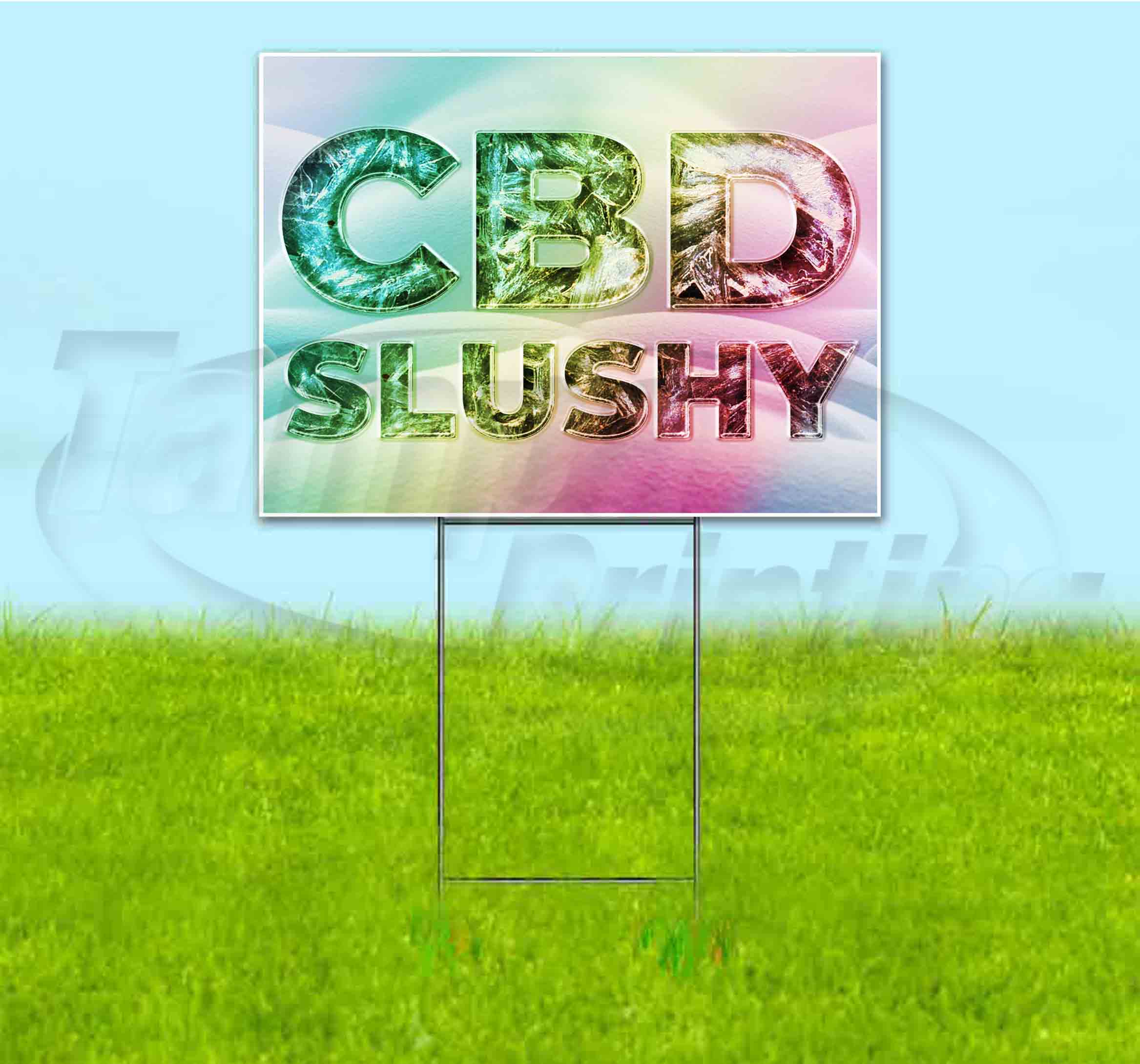 Ice & Snow Cbd Slushy (18" x 24") Yard Sign, Includes Metal Step Stake ...