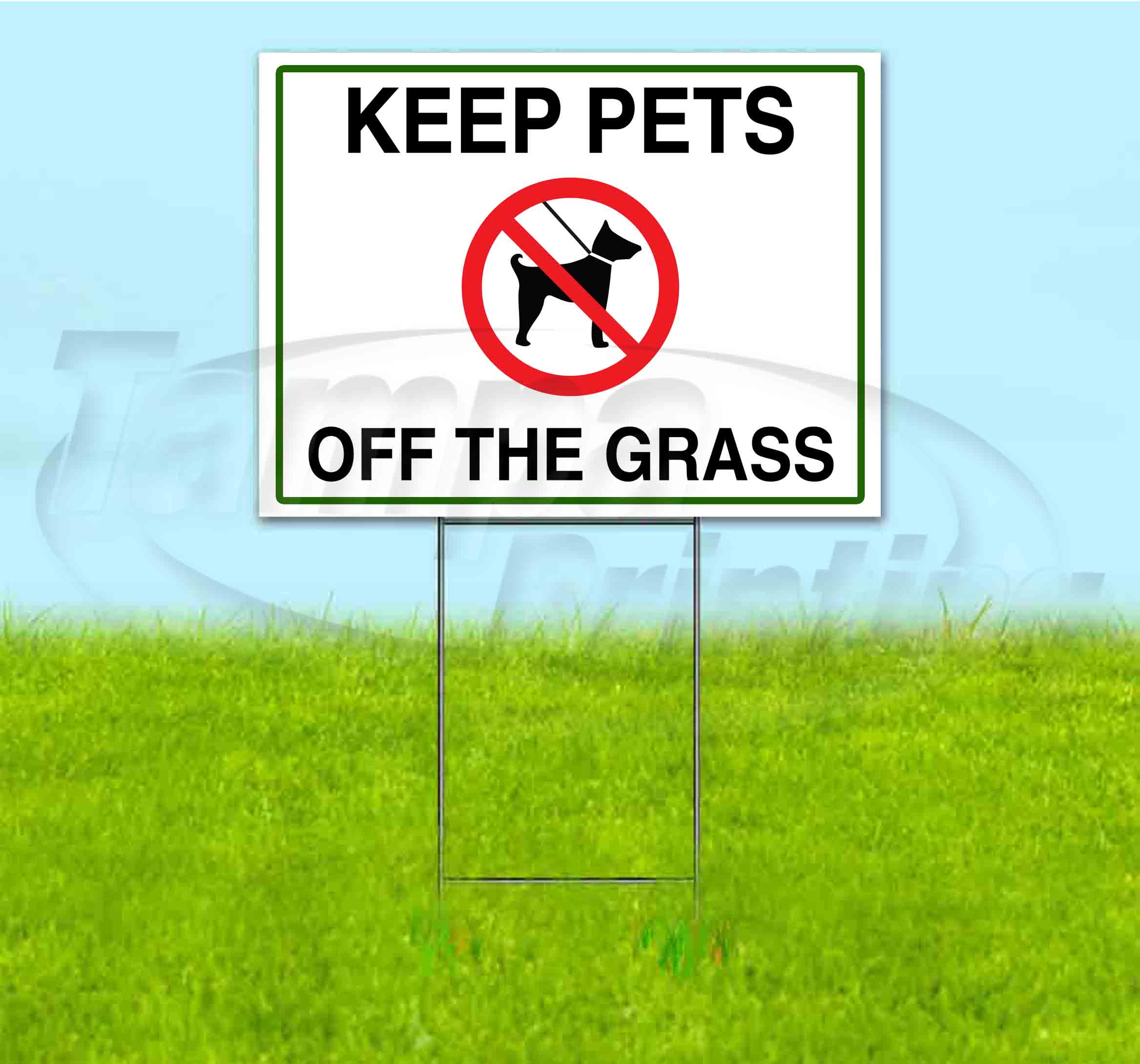 Keep Pets Off The Grass (18" x 24") Yard Sign, Includes Metal Step ...