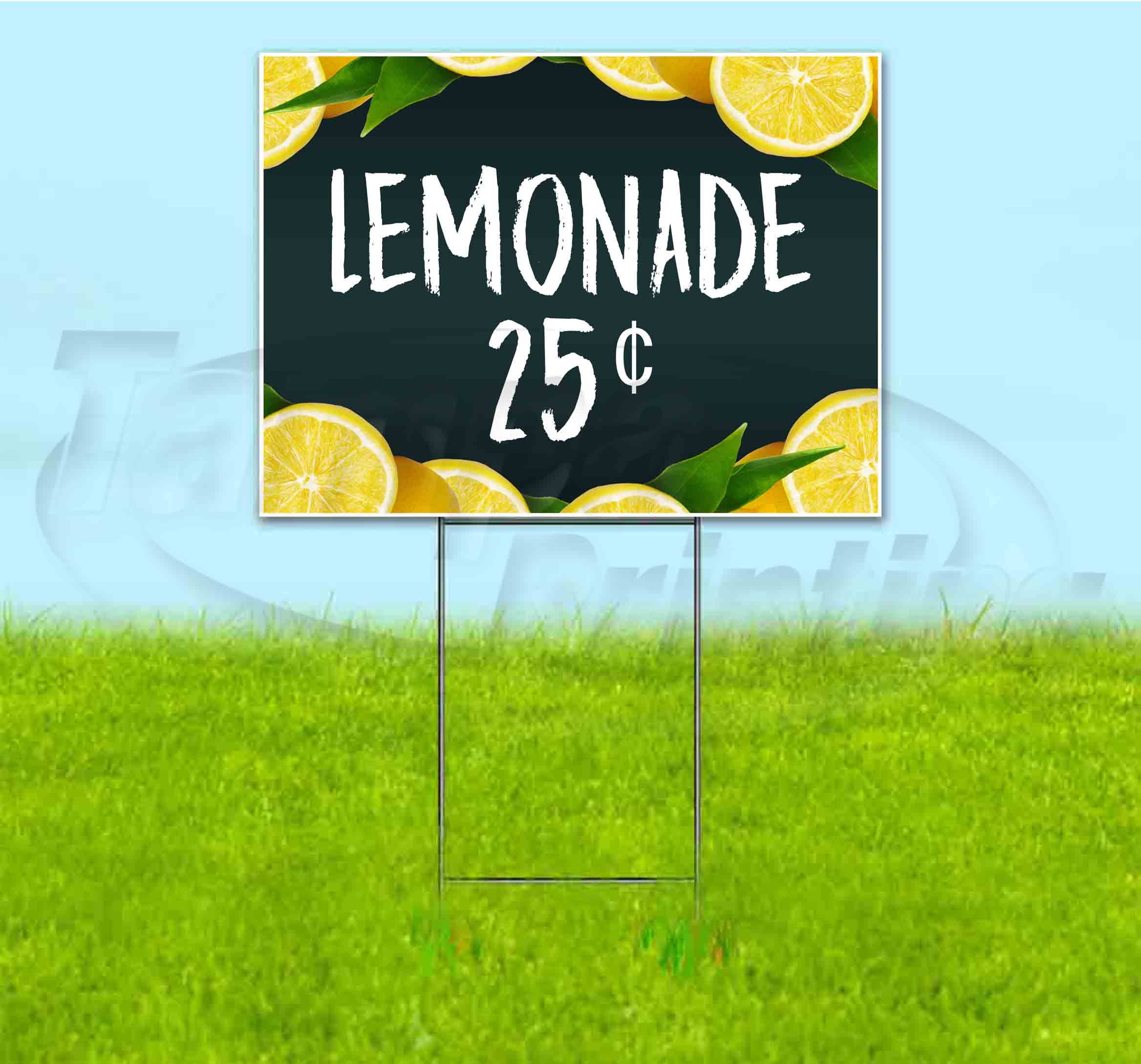 Lemonade 25 Cents Chalk (18" x 24") Yard Sign, Includes Metal Step ...