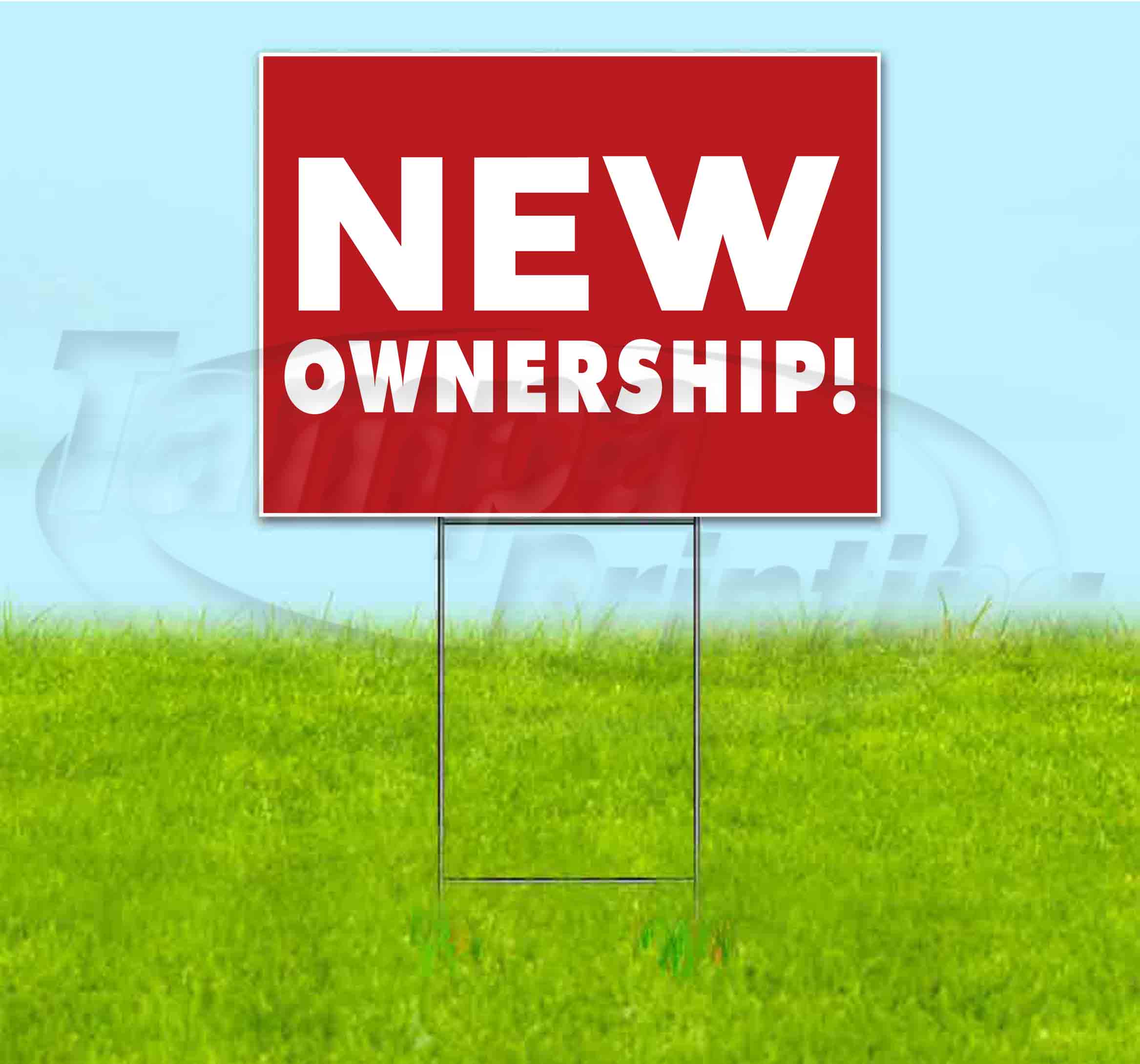 New Ownership! (18" x 24") Yard Sign, Includes Metal Step Stake ...