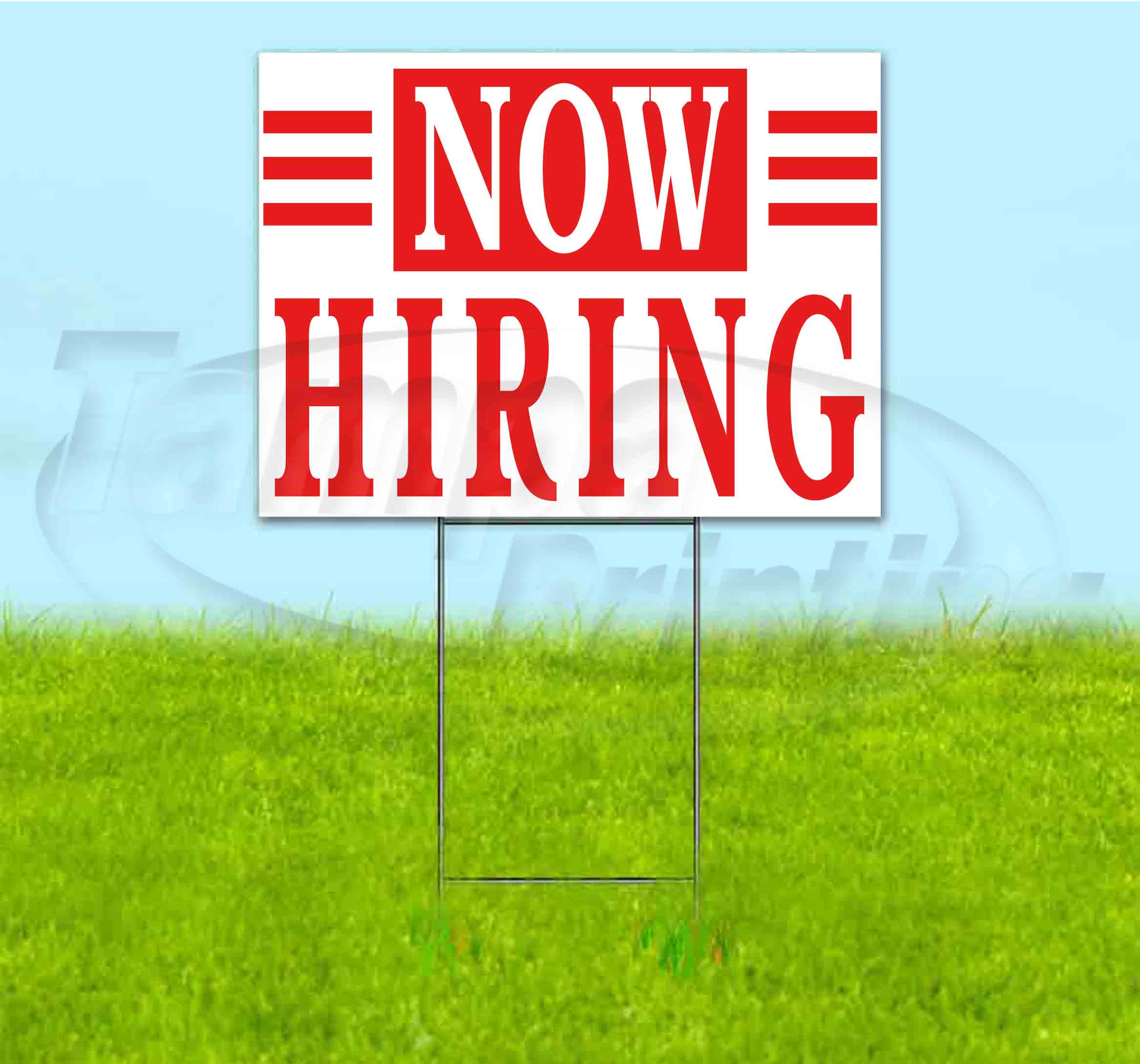 Now Hiring (18" x 24") Yard Sign, Includes Metal Step Stake - Walmart.com