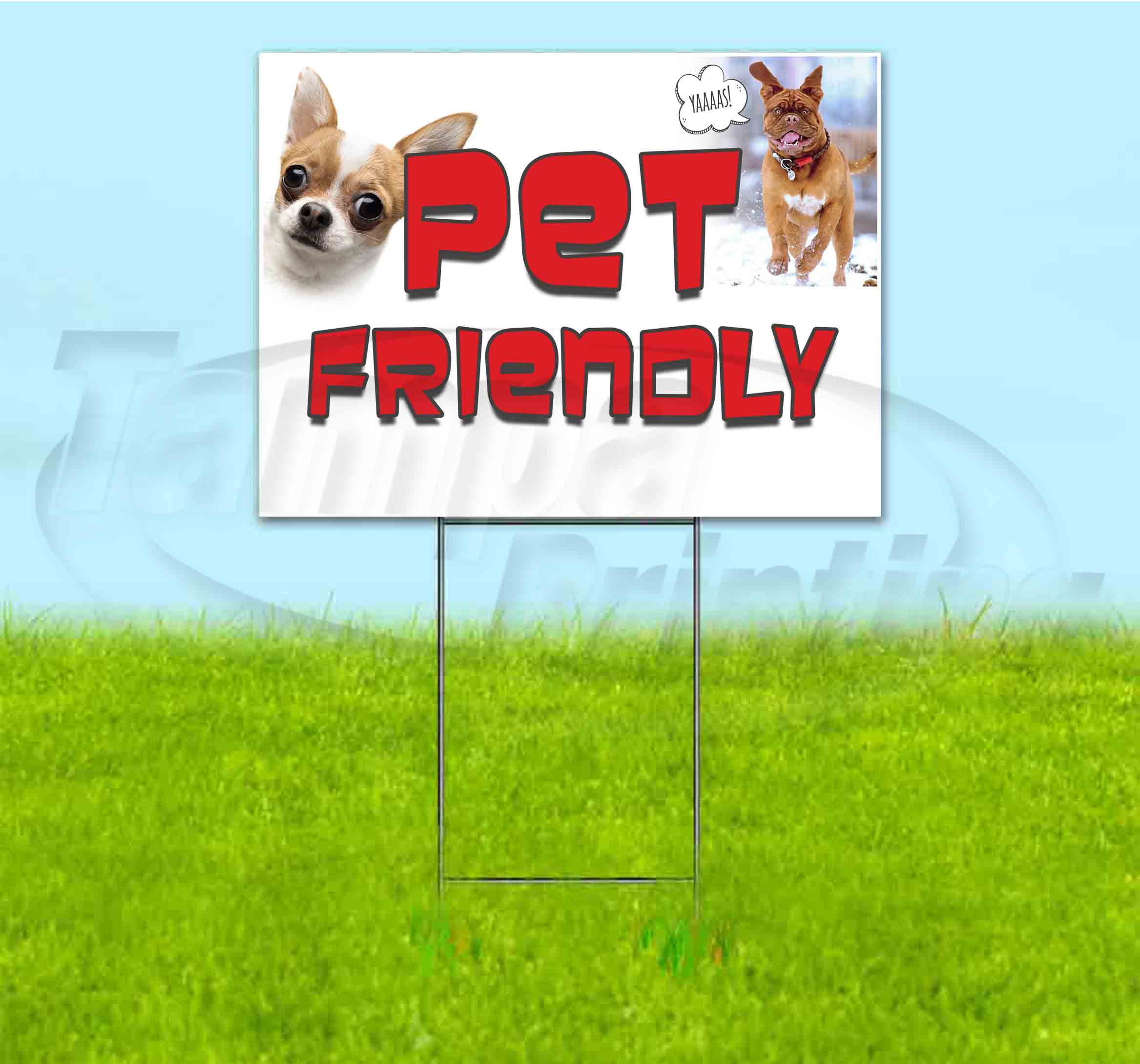 Pet Friendly (18" x 24") Yard Sign, Includes Metal Step Stake - Walmart.com