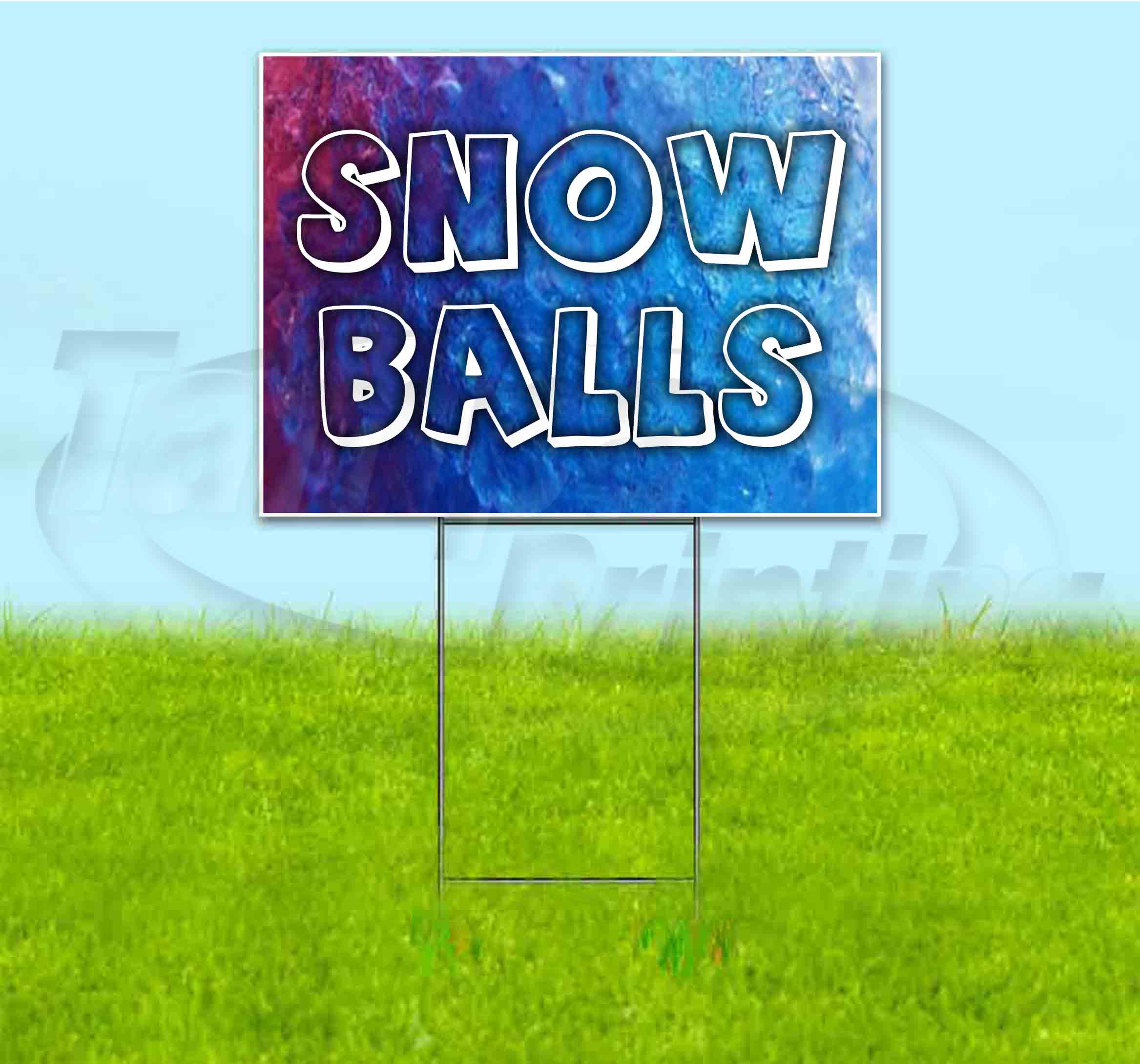 Snowballs (18" x 24") Yard Sign, Includes Metal Step Stake - Walmart.com