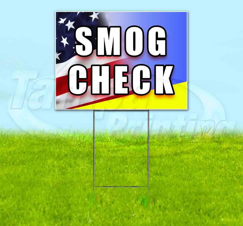 Smog Check (18" x 24") Yard Sign, Includes Metal Step Stake - Walmart.com