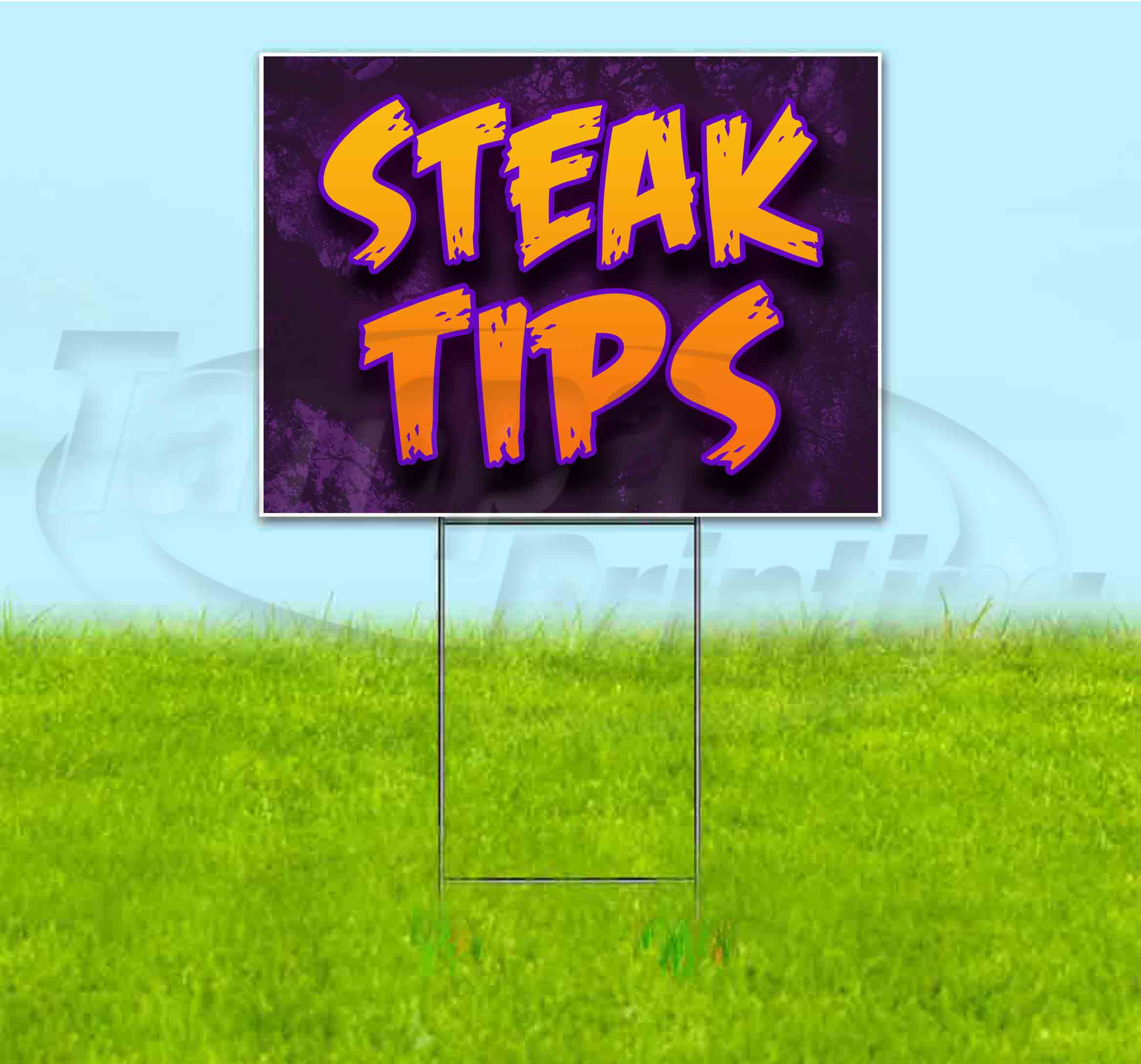 Steak Tips (18" x 24") Yard Sign, Includes Metal Step Stake - Walmart.com