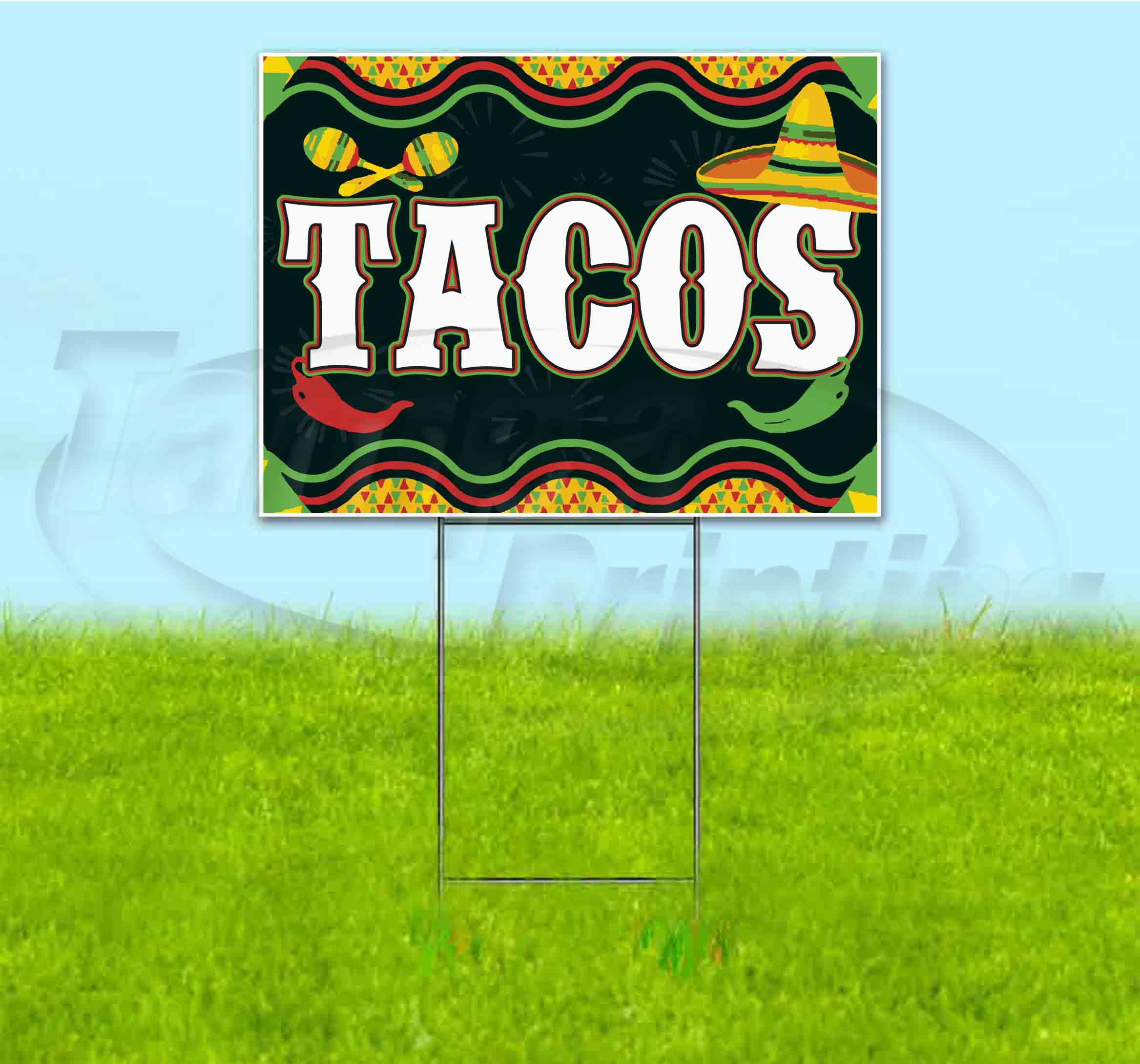 Tacos (18" x 24") Yard Sign, Includes Metal Step Stake - Walmart.com