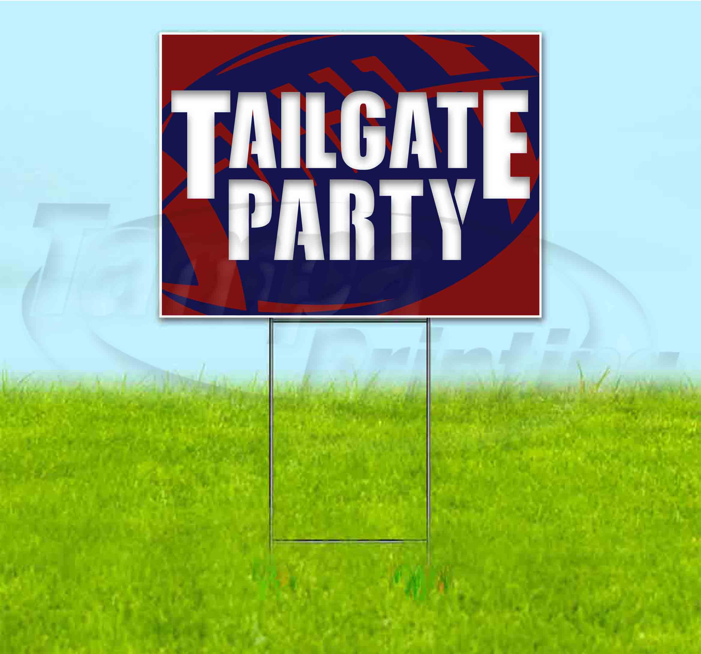 Tailgate Party Patriots (18" x 24") Yard Sign, Includes Metal Step ...