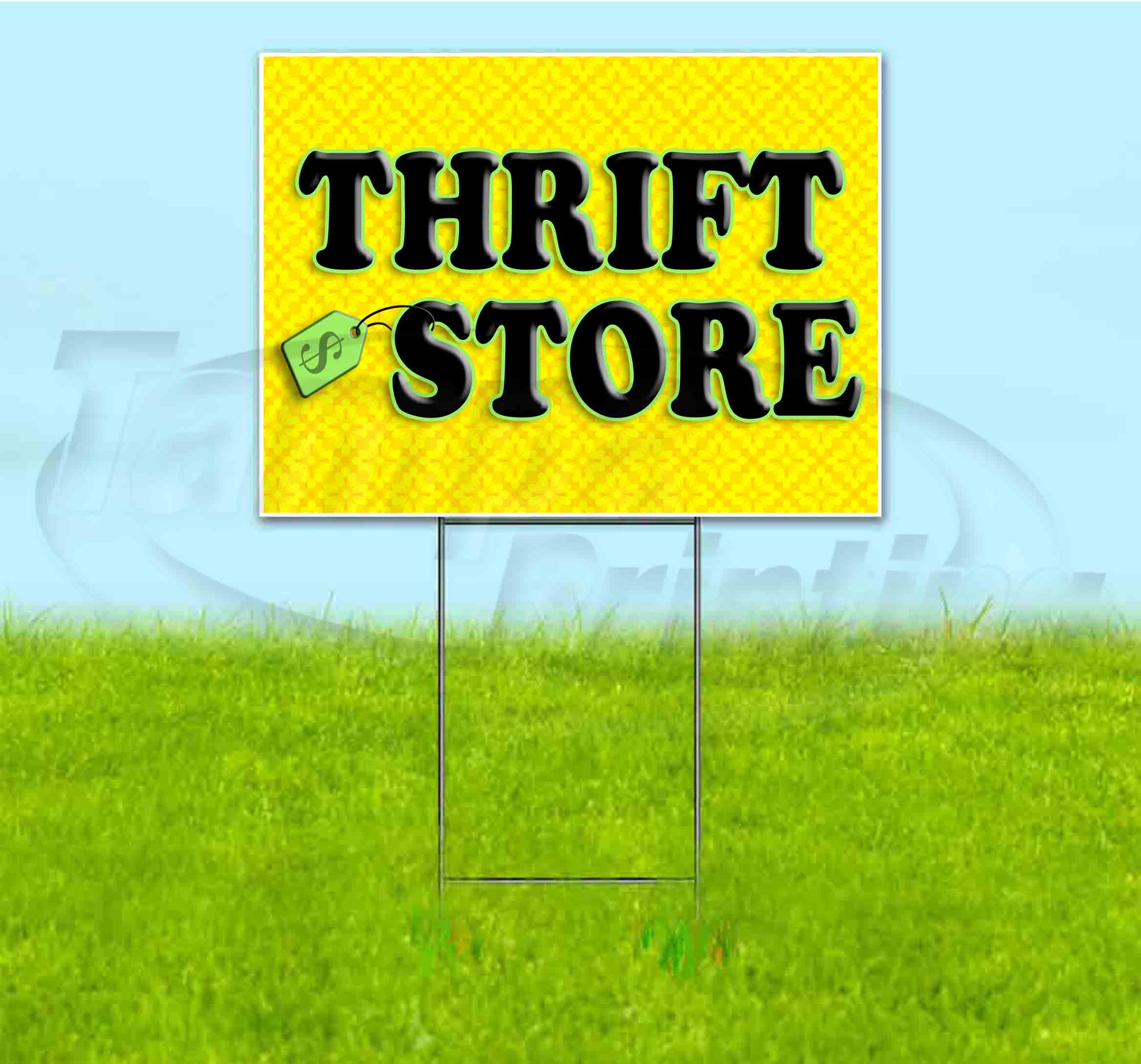 Thrift Store (18" x 24") Yard Sign, Includes Metal Step Stake - Walmart.com