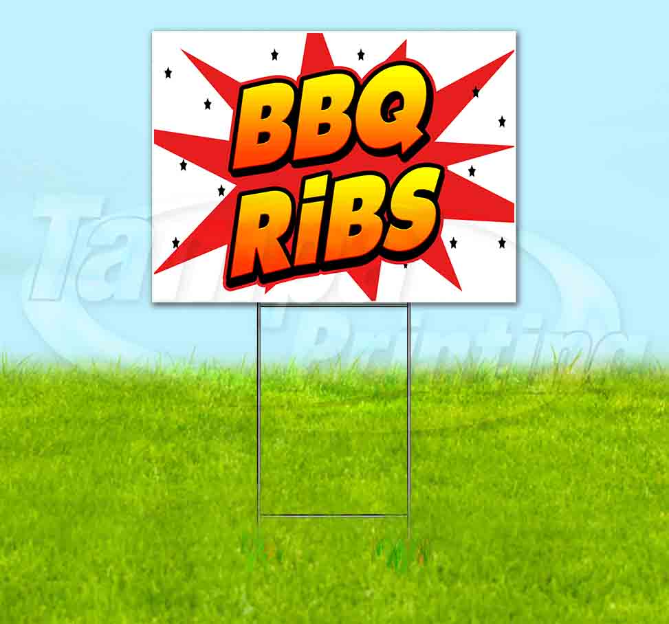 Wbg Bbq Ribs (18" x 24") Yard Sign, Includes Metal Step Stake - Walmart.com