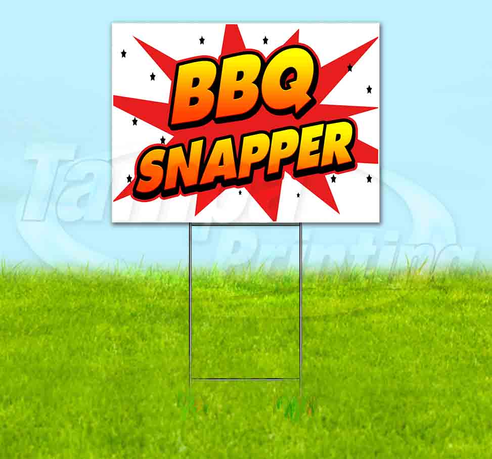 Wbg Bbq Snapper (18" x 24") Yard Sign, Includes Metal Step Stake ...
