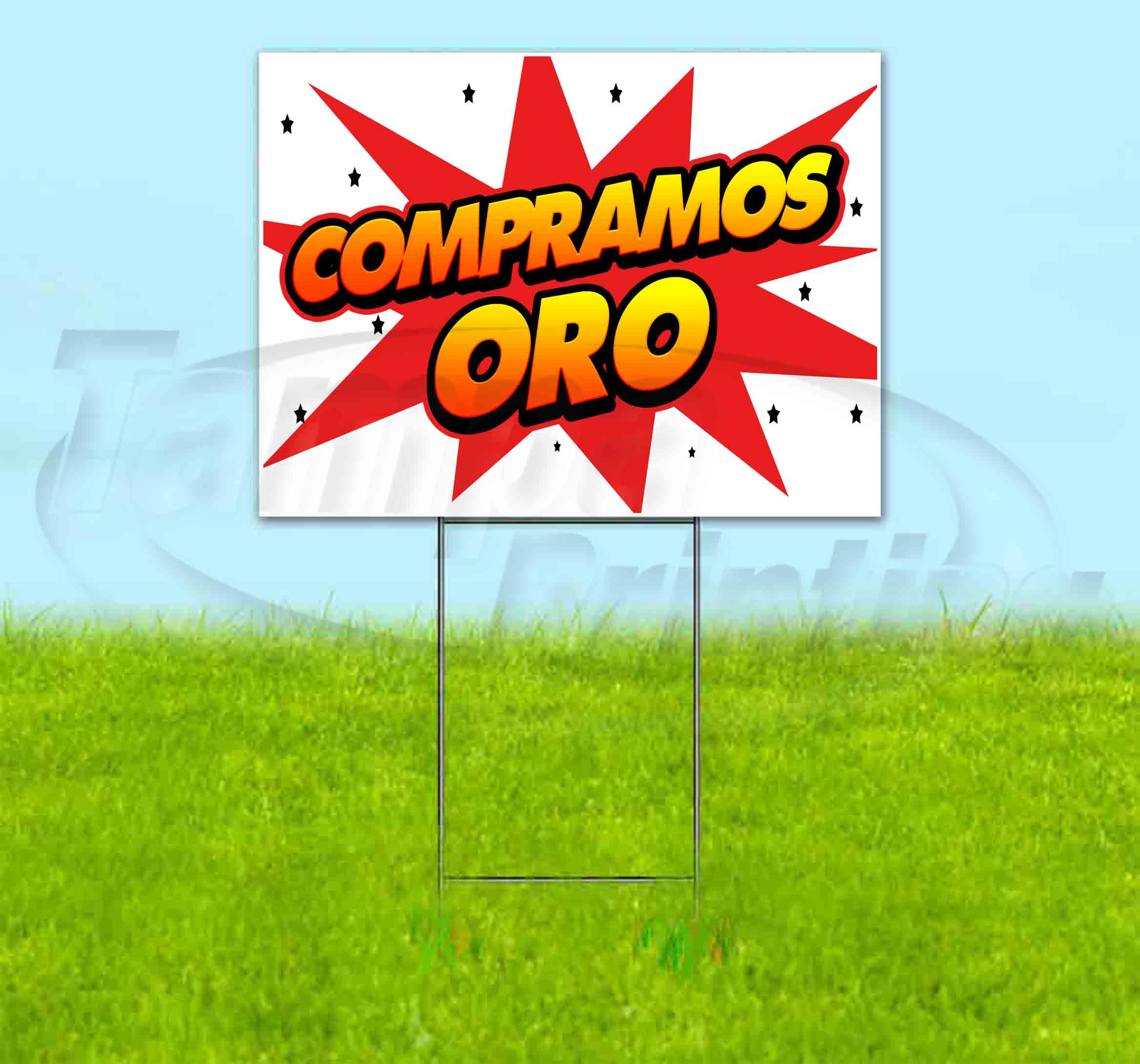 Compramos Oro (18" x 24") Yard Sign, Includes Metal Step Stake ...