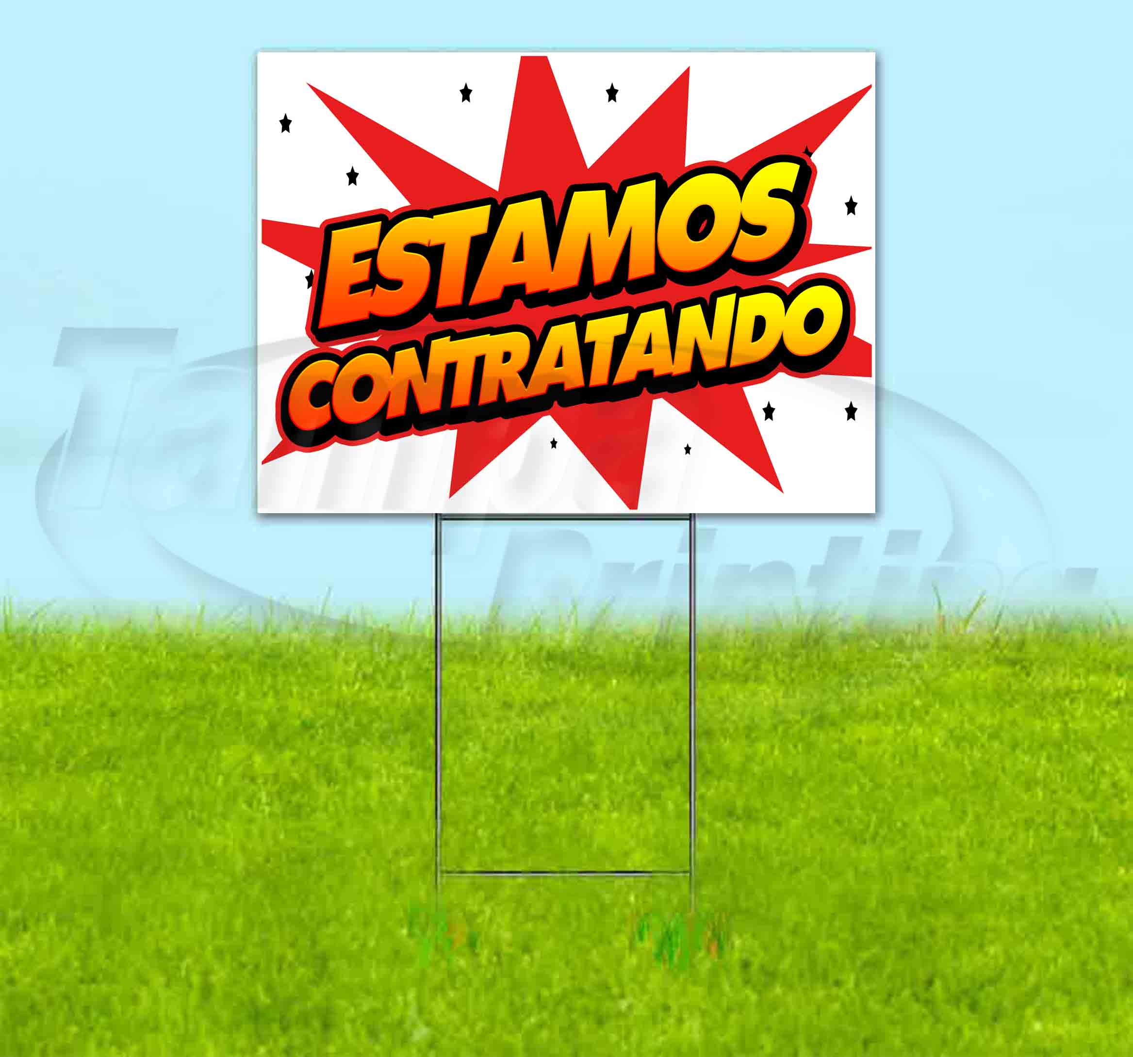 Estamos Contratando (18" x 24") Yard Sign, Includes Metal Step Stake ...