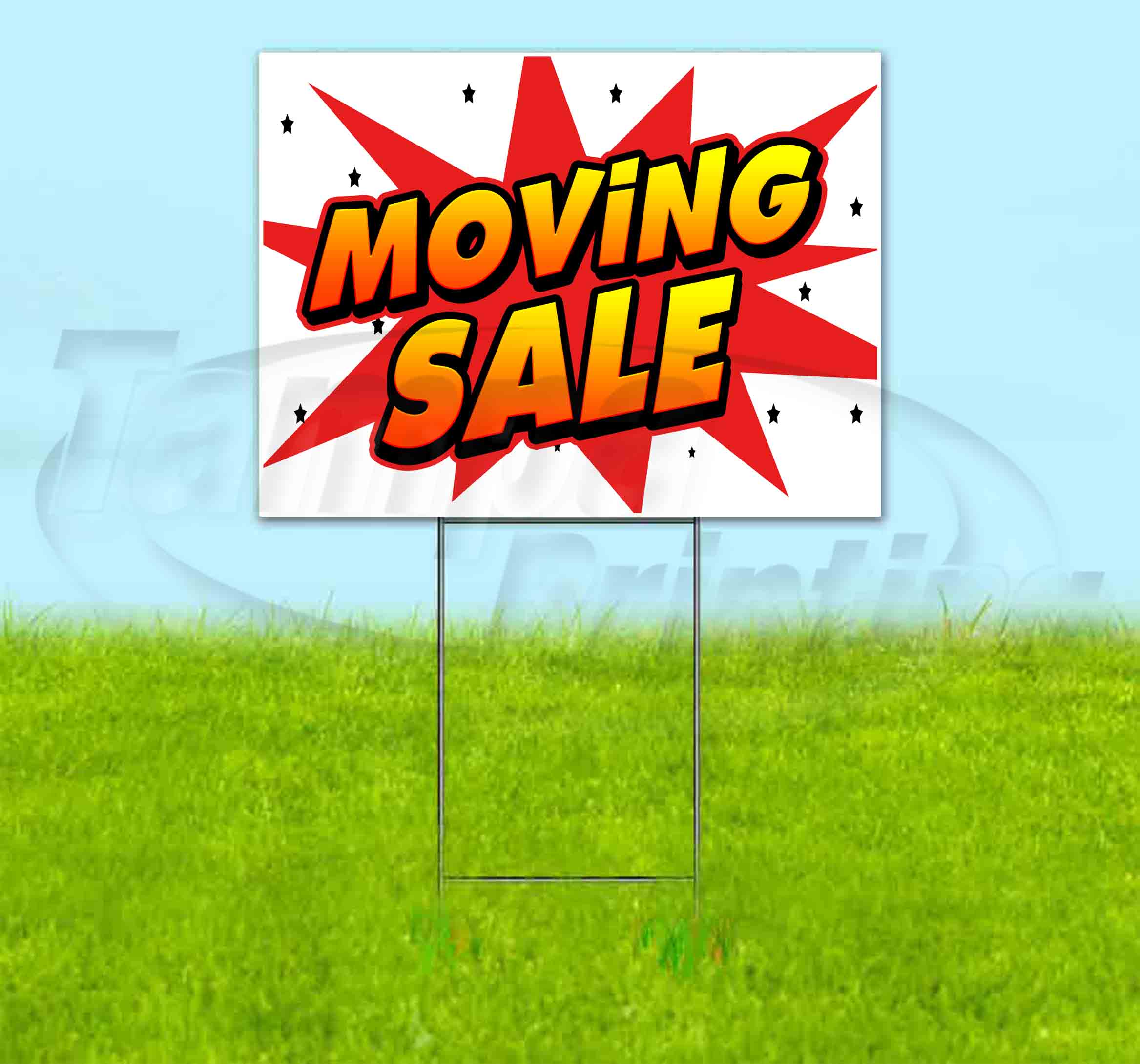 Moving Sale (18" x 24") Yard Sign, Includes Metal Step Stake - Walmart.com