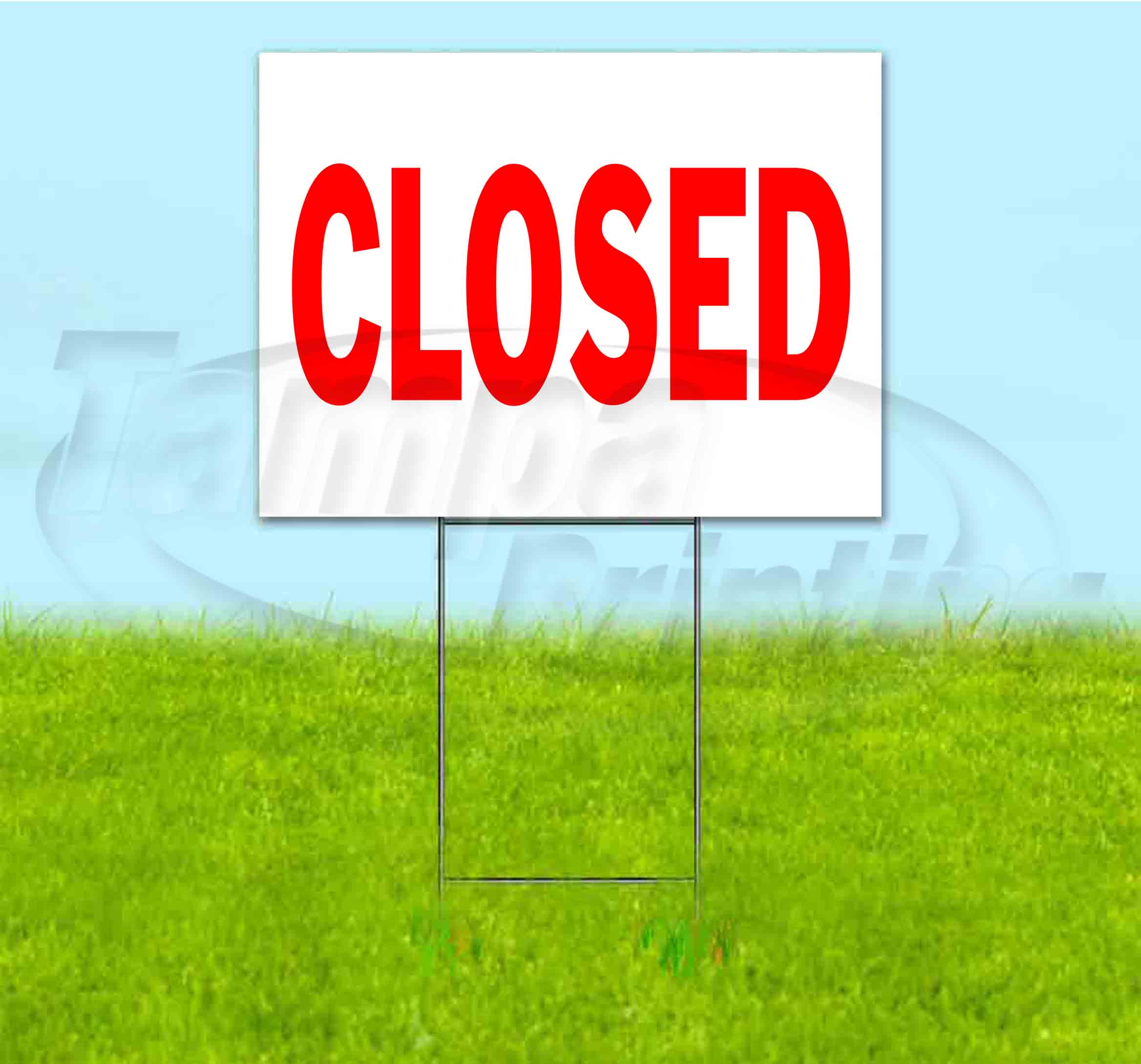Closed (18" x 24") Yard Sign, Includes Metal Step Stake - Walmart.com