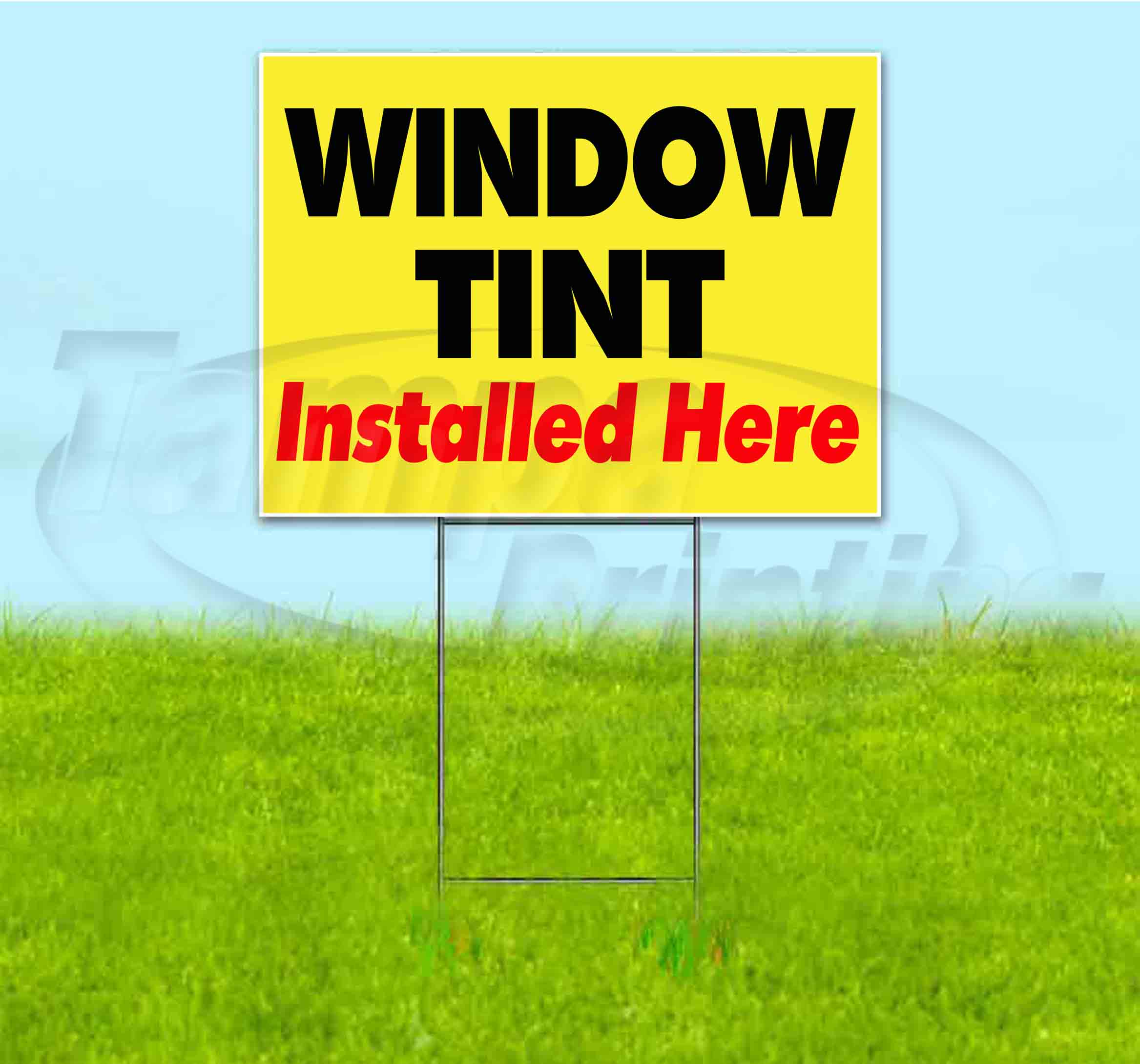 Window Tint Install Here (18" x 24") Yard Sign, Includes Metal Step ...