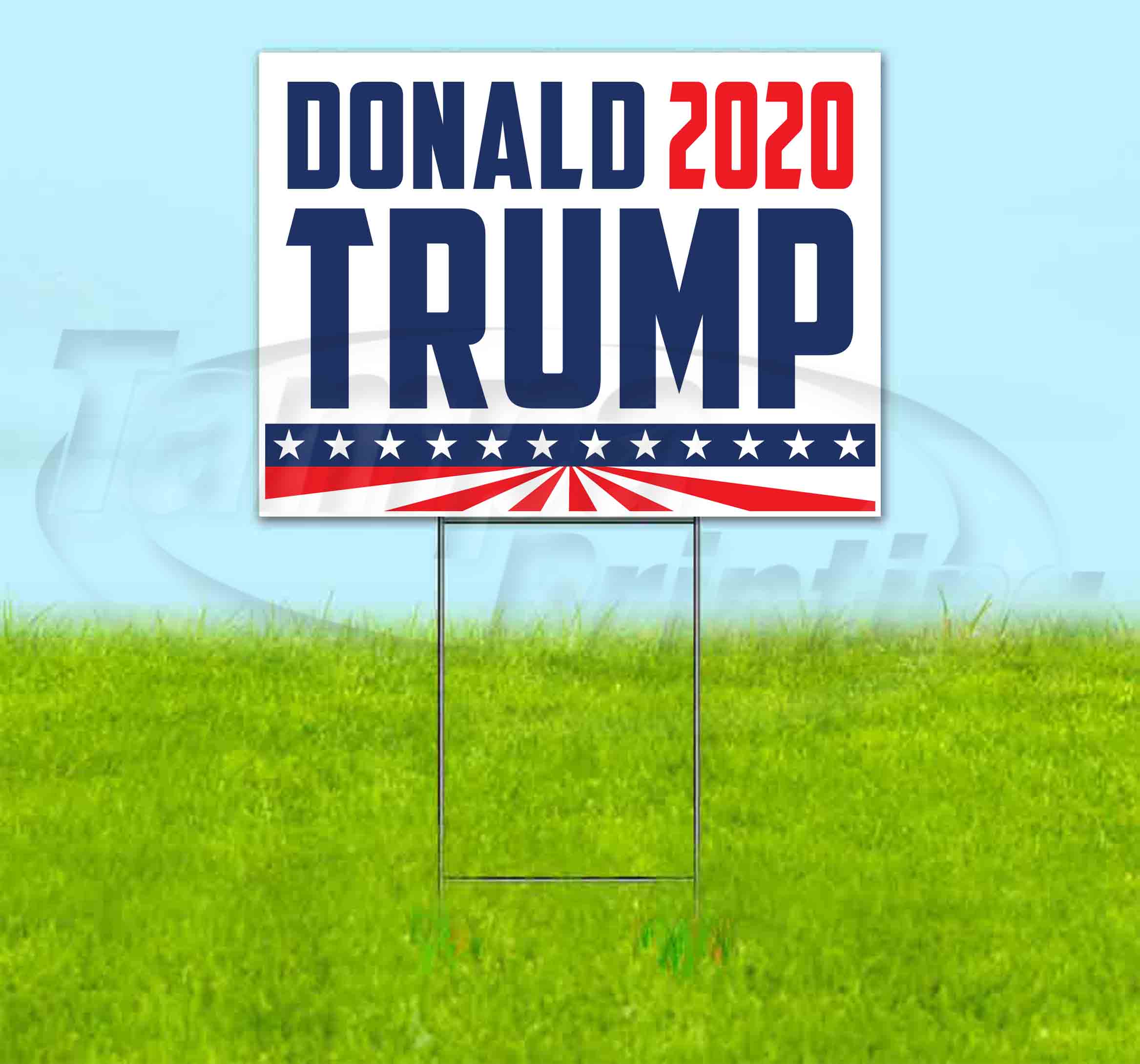 Donald Trump 2020 (18" x 24") Yard Sign, Includes Metal Step Stake ...