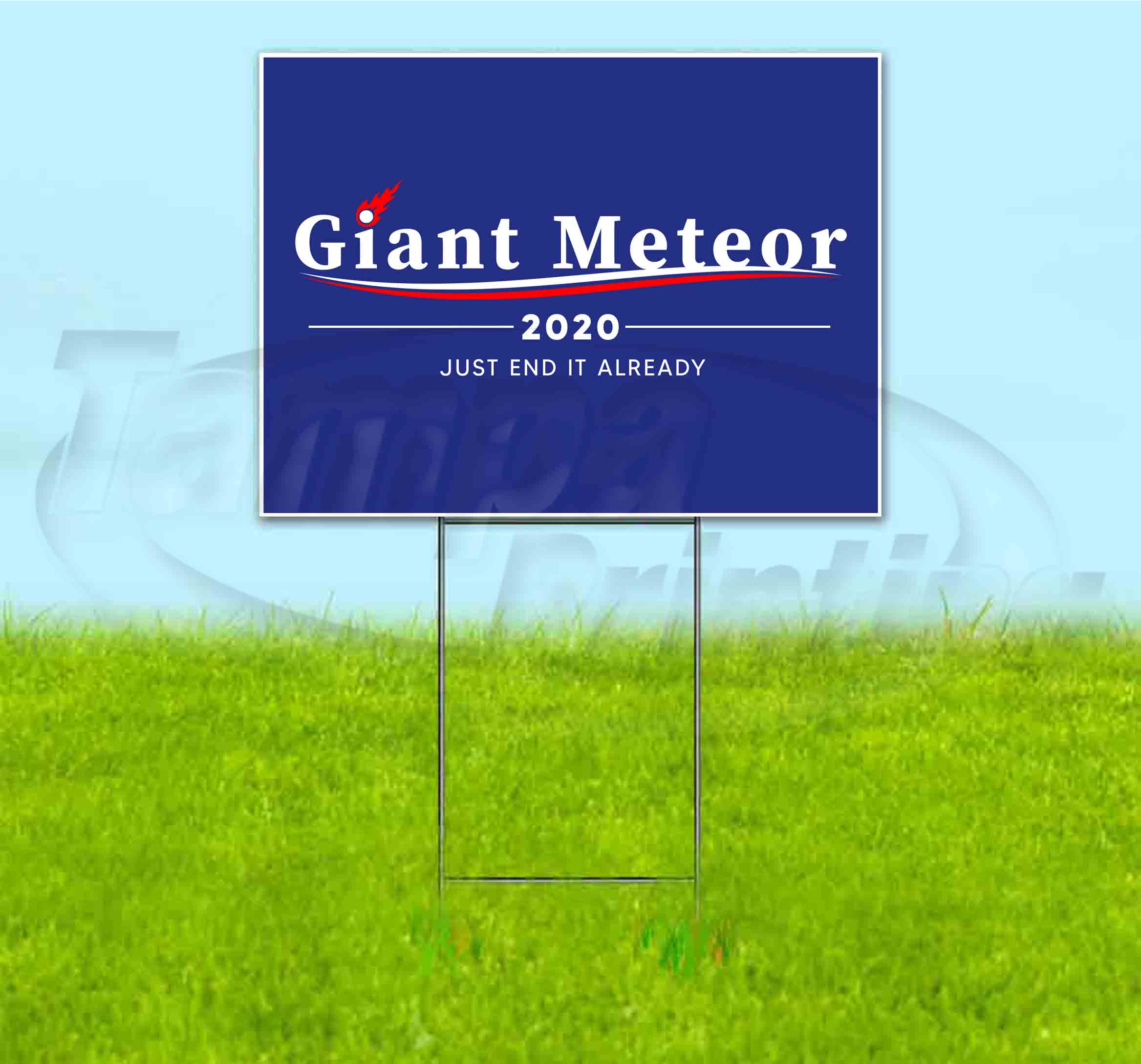 Giant Meteor 2020 (18" x 24") Yard Sign, Includes Metal Step Stake ...