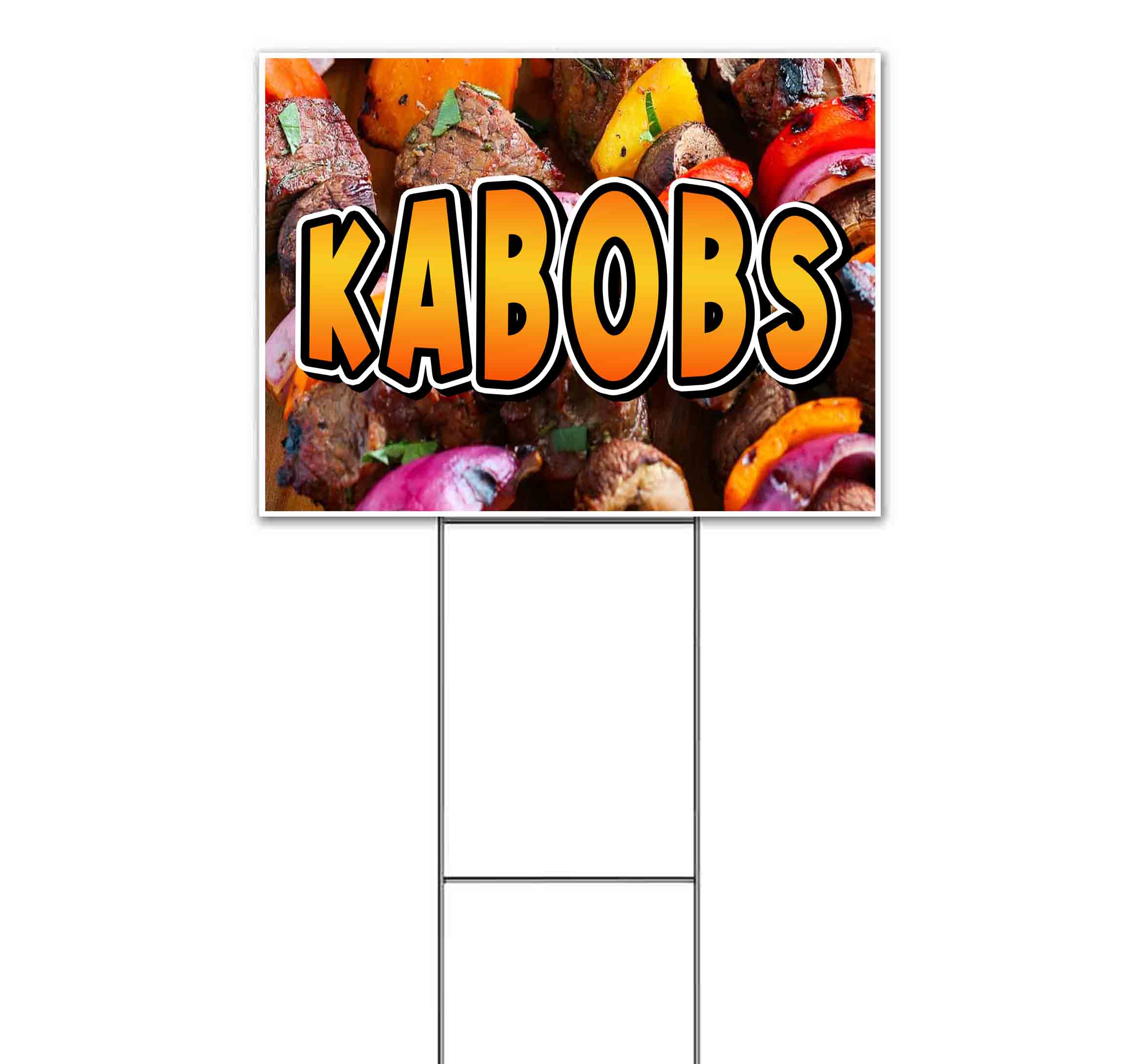 Kabobs (18" x 24") Yard Sign, Includes Metal Step Stake - Walmart.com